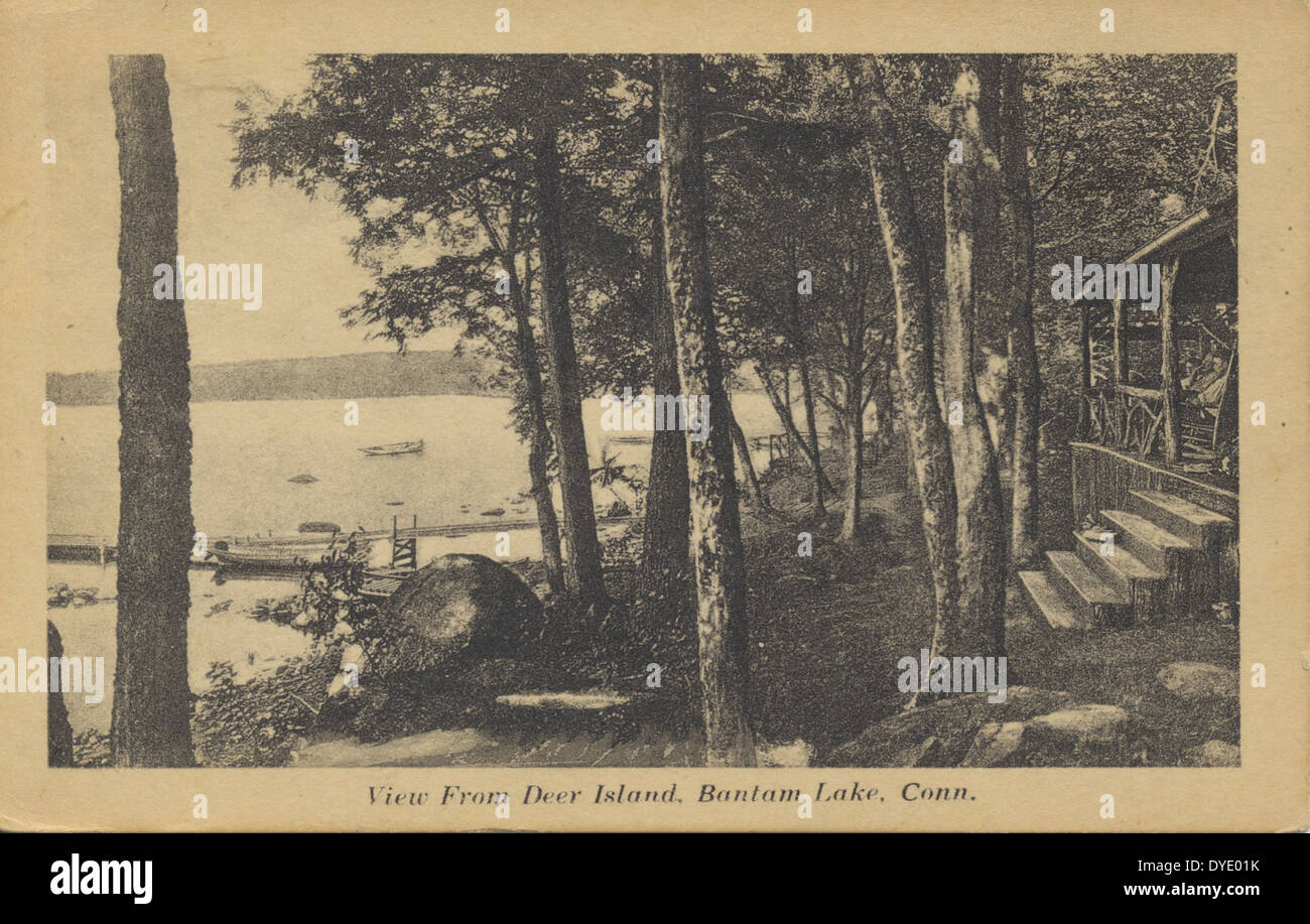 View from Deer Island, Bantam Lake, Conn Stock Photo - Alamy