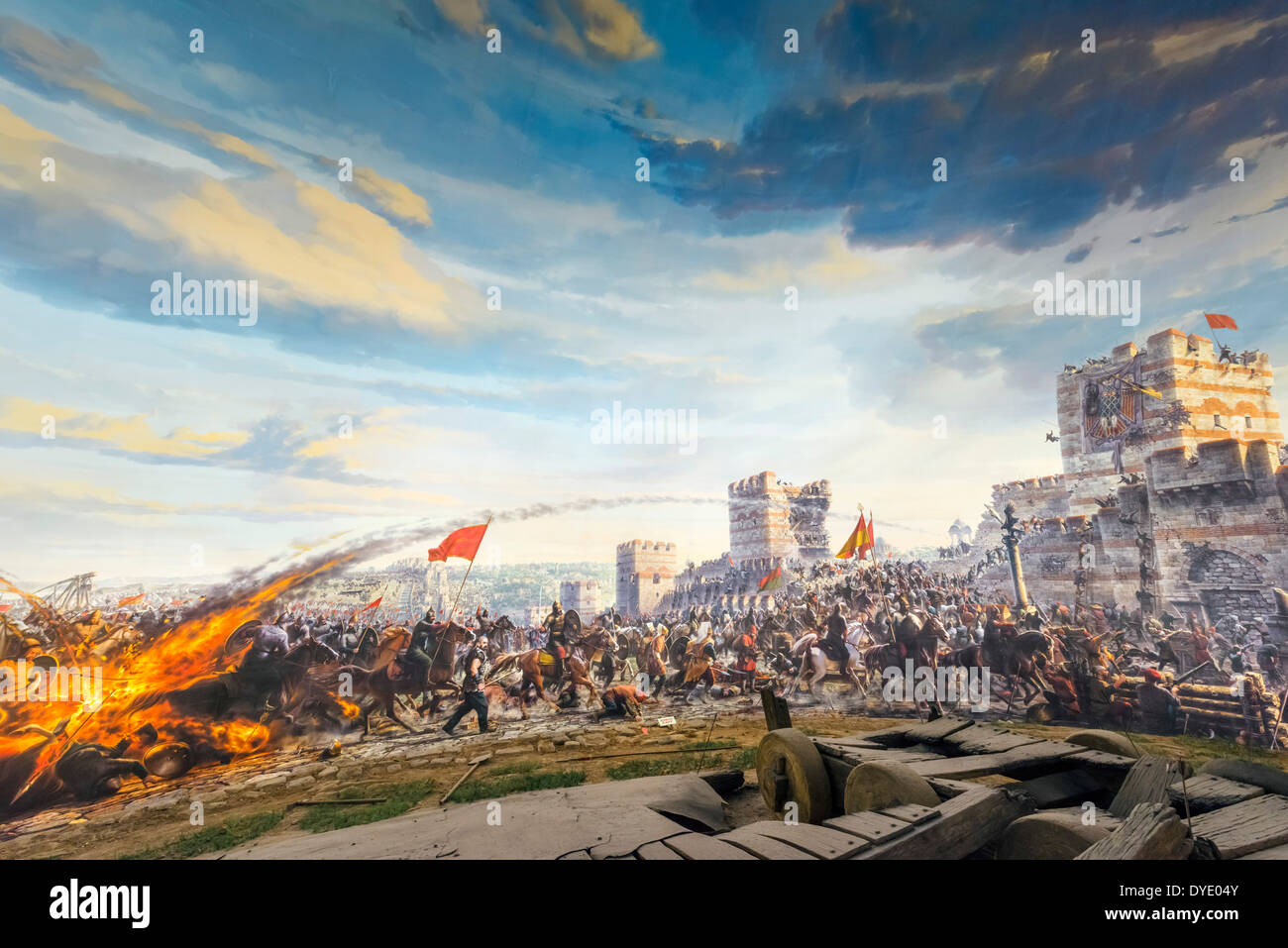 360° painting of Sultan Mehmet II conquest of Constantinople, Panorama ...