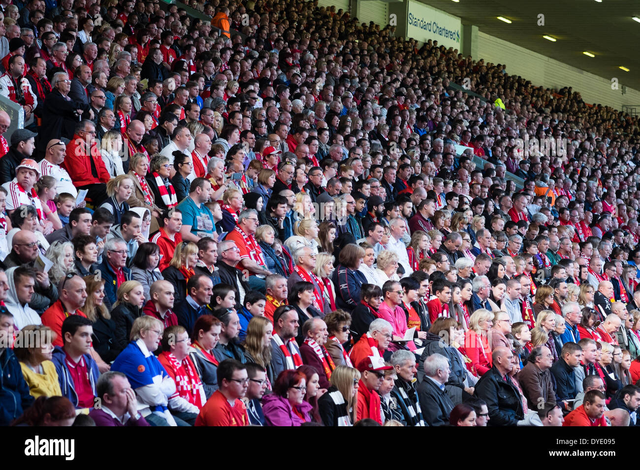 Anfield, Liverpool, UK. 15th April, 2014. On the 25th anniversary of ...