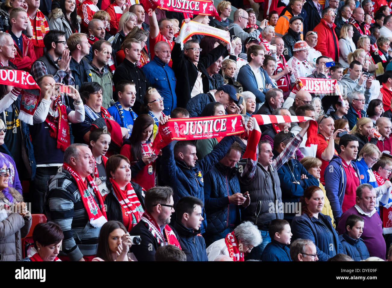 Anfield, Liverpool, UK. 15th April, 2014. On the 25th anniversary of ...