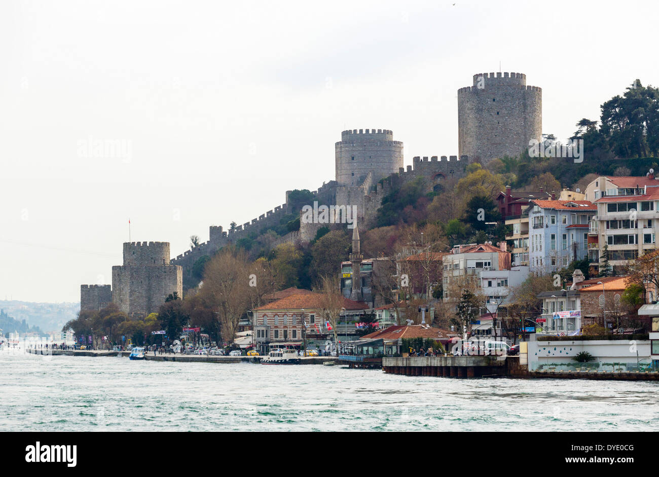 The Fortress of Rumeli Hisari from the deck of a Bosphorus cruise boat ...