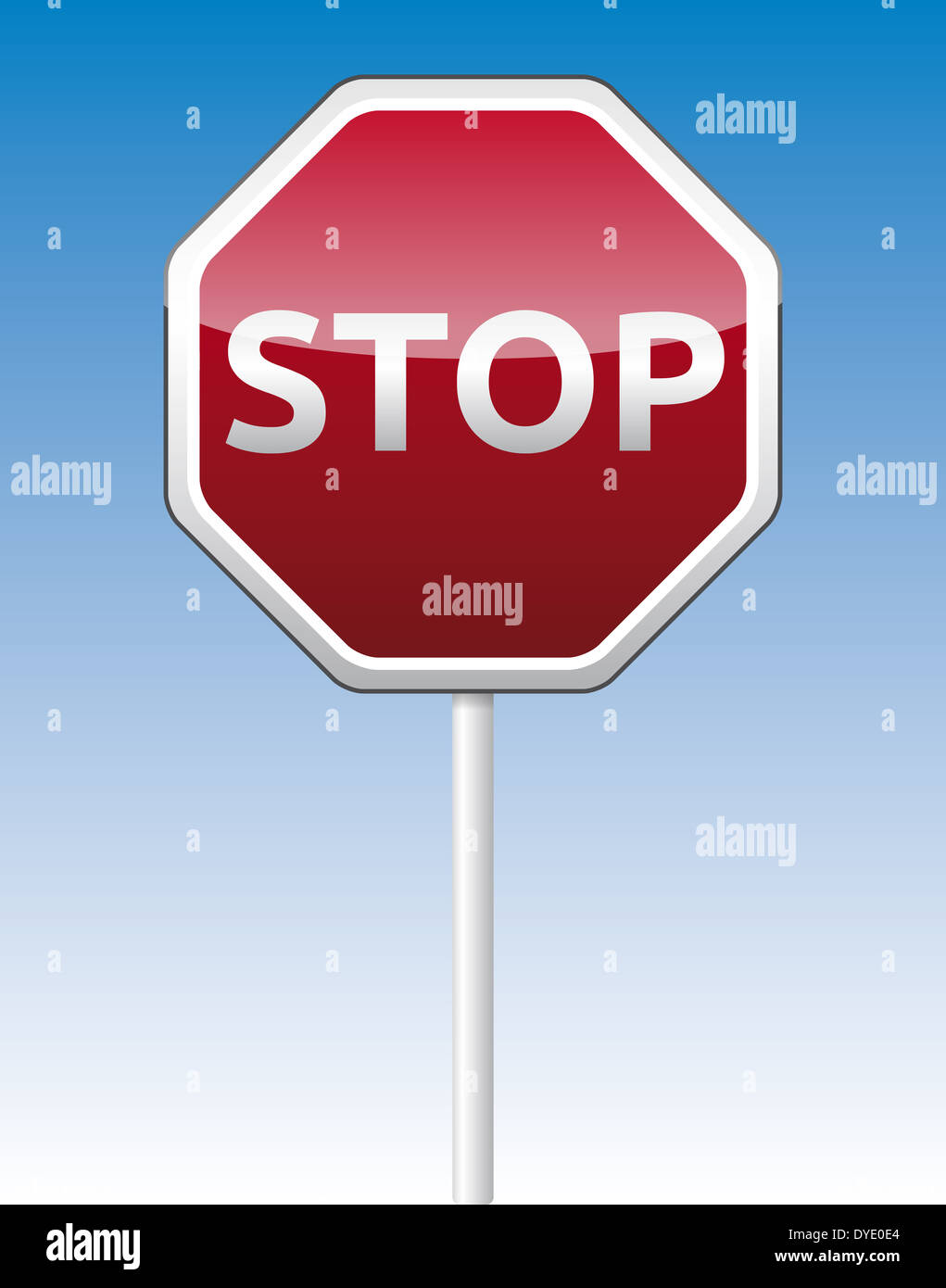 STOP traffic sign with reflection Stock Photo - Alamy