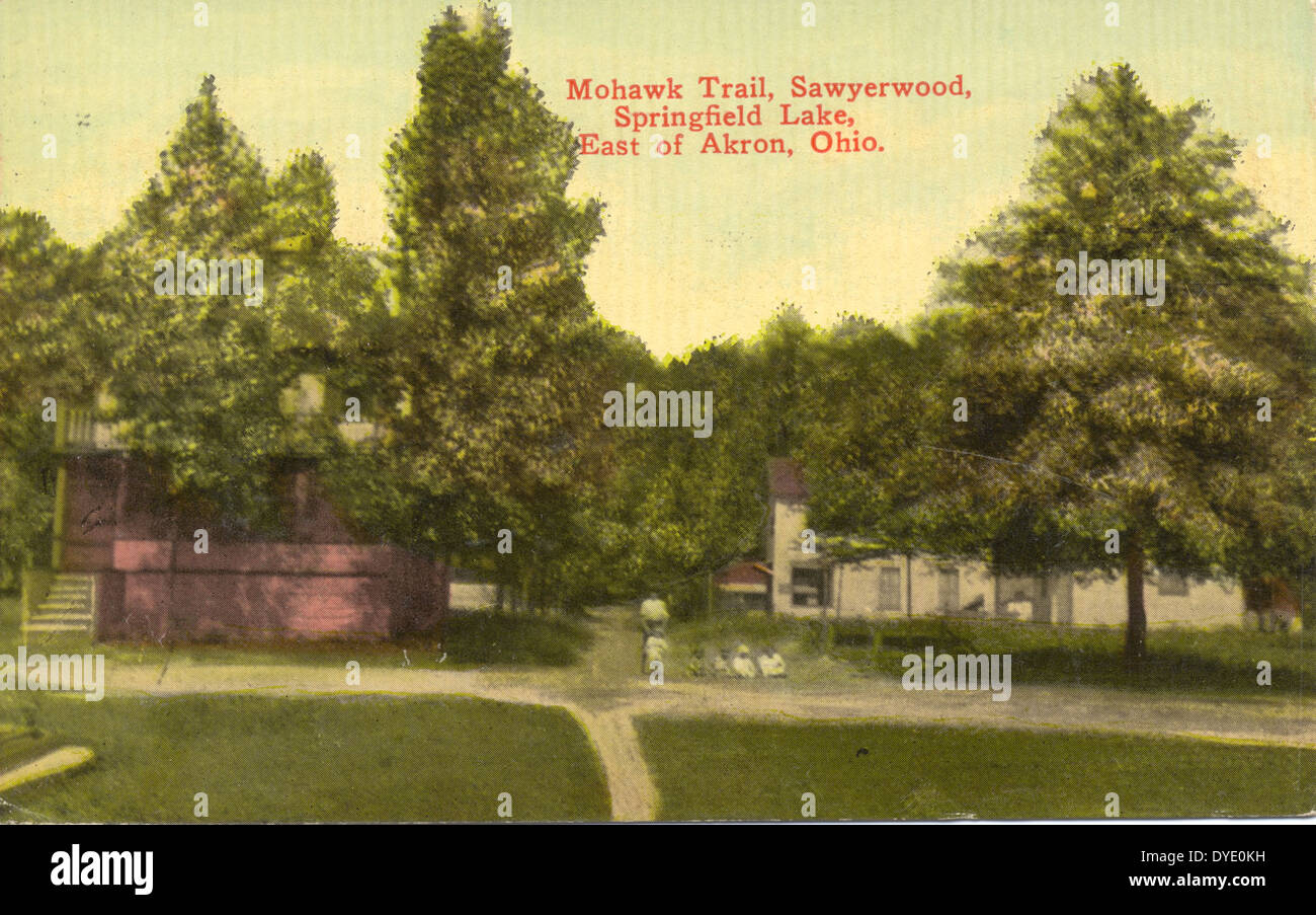 The photograph shows a section of the Mohawk Trail, with the Sawyerwood ...