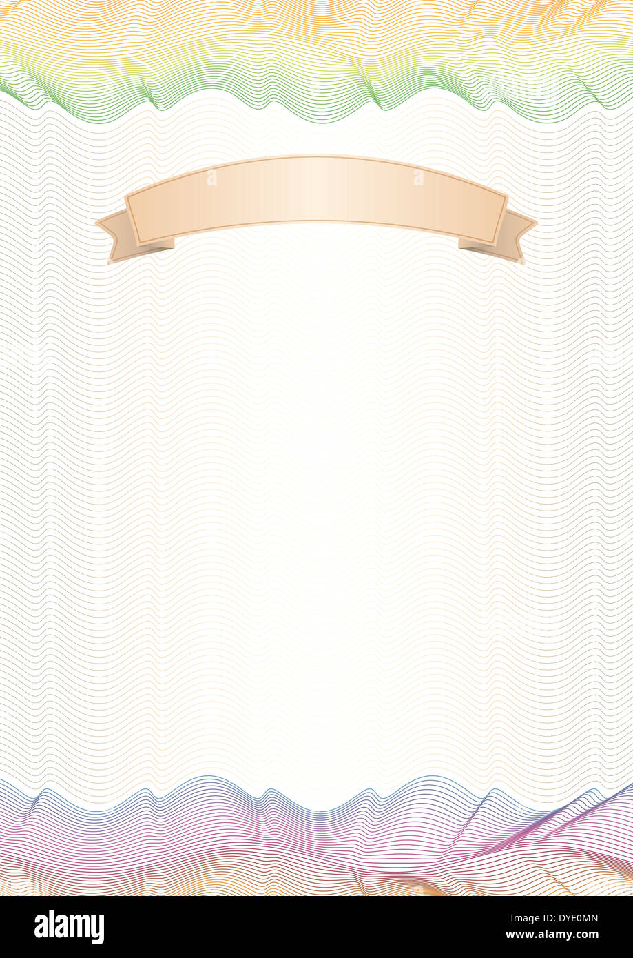 Colored wavy lines Certificate, graduate diploma background with ribbon ...