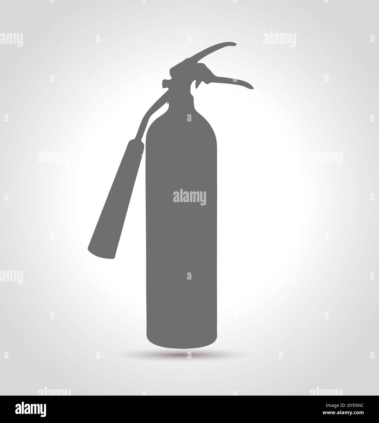 Isolated Fire extinguisher silhouette with shadow on light background ...
