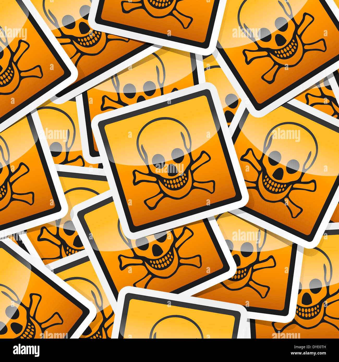 Danger, hazard sign, icon sticker style collection with shadow Stock ...
