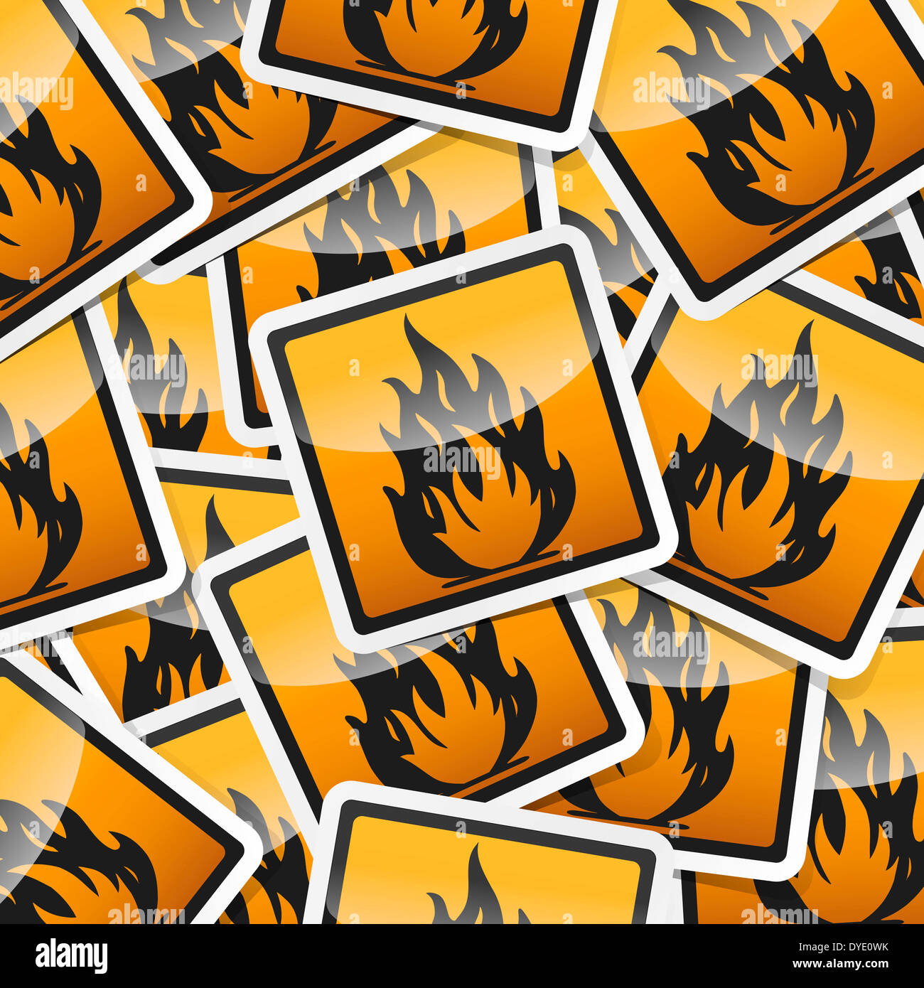 Danger, hazard sign, icon sticker style collection with shadow Stock ...