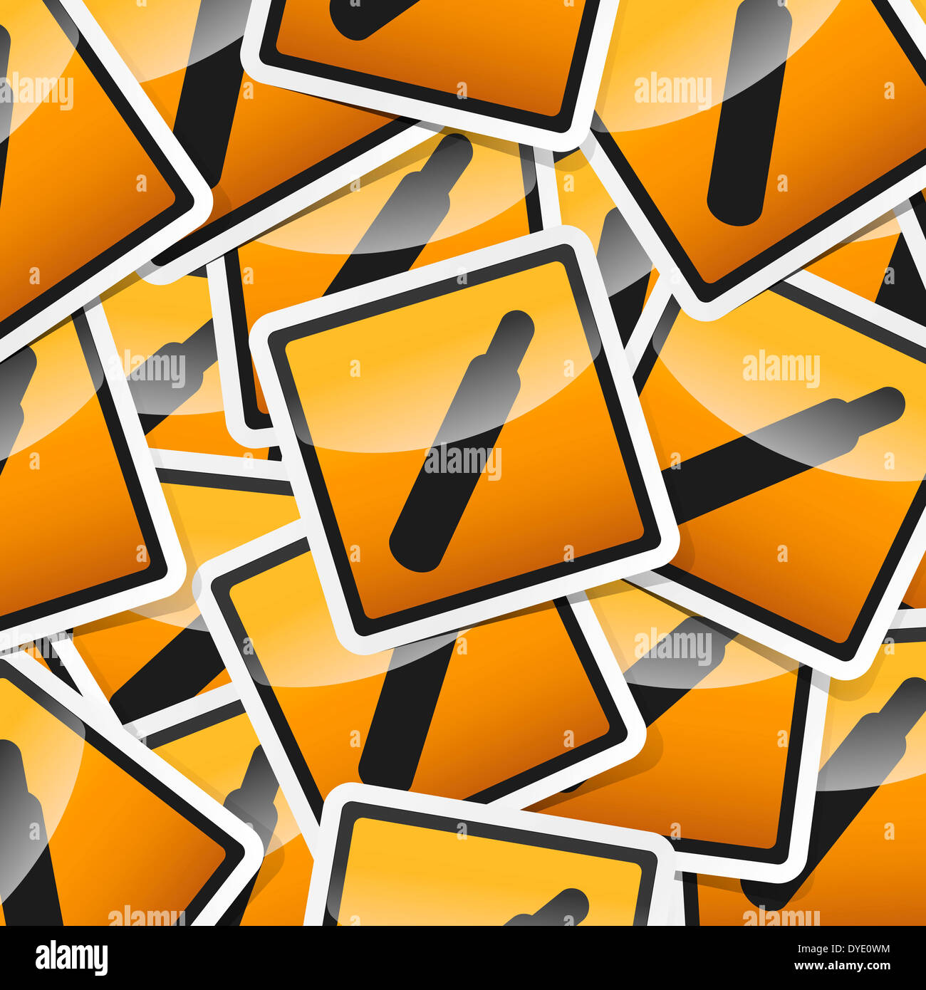 Danger, hazard sign, icon sticker style collection with shadow Stock ...