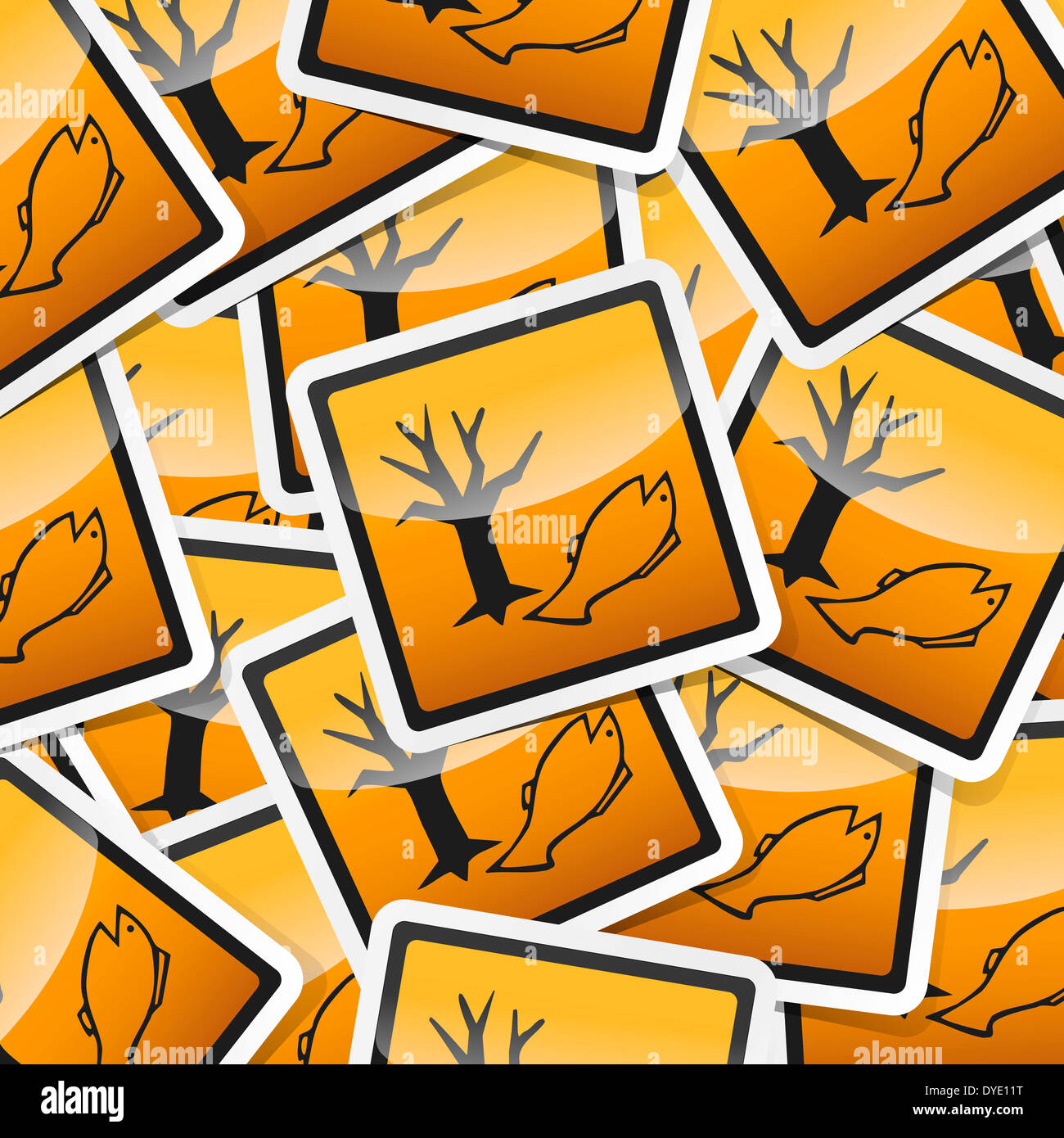 Danger, hazard sign, icon sticker style collection with shadow Stock ...