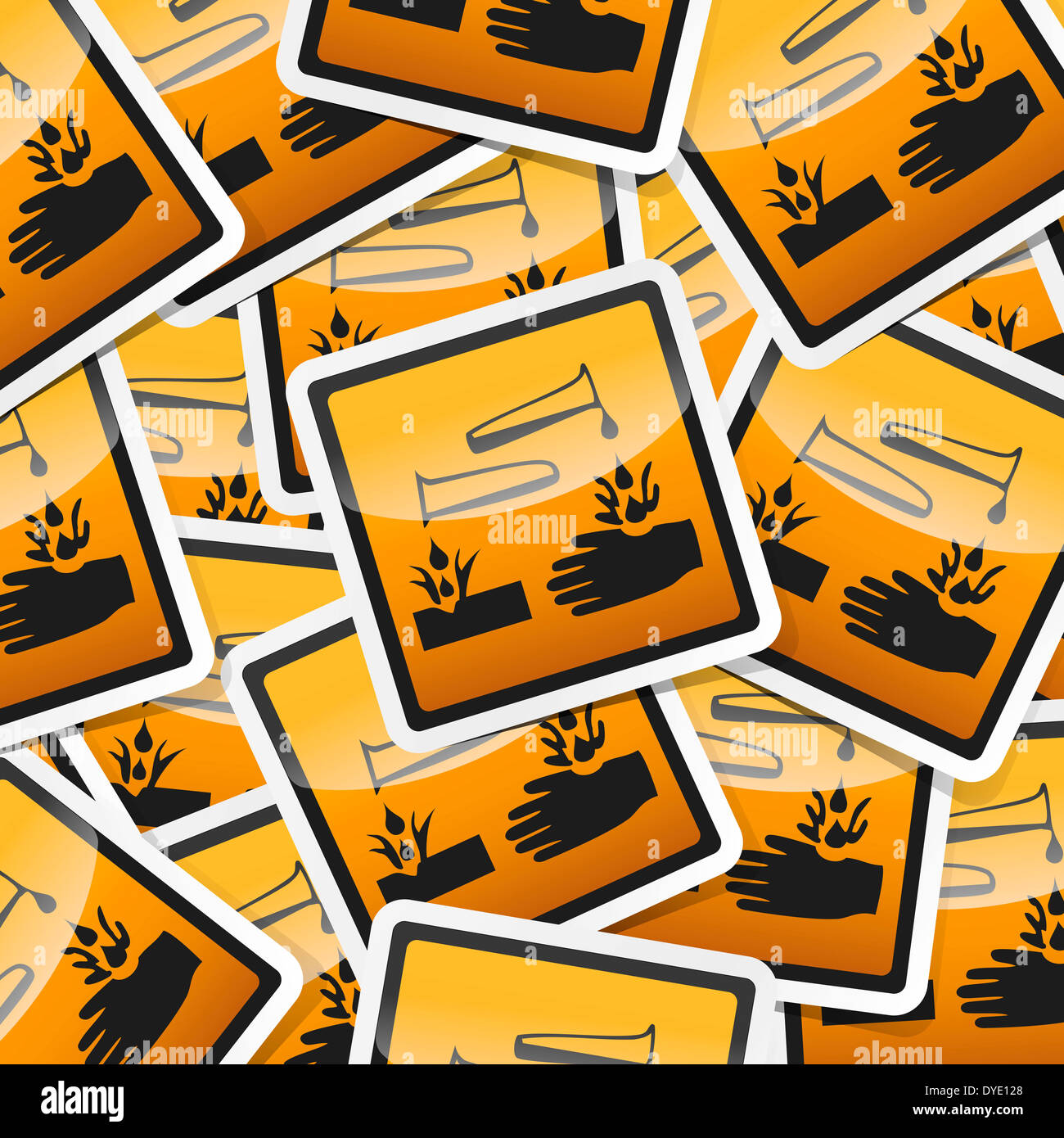 Danger, hazard sign, icon sticker style collection with shadow Stock ...