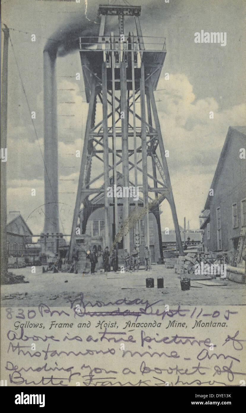 The Gallows, Frame, and Hoist at Anaconda Mine in Montana are remnants ...