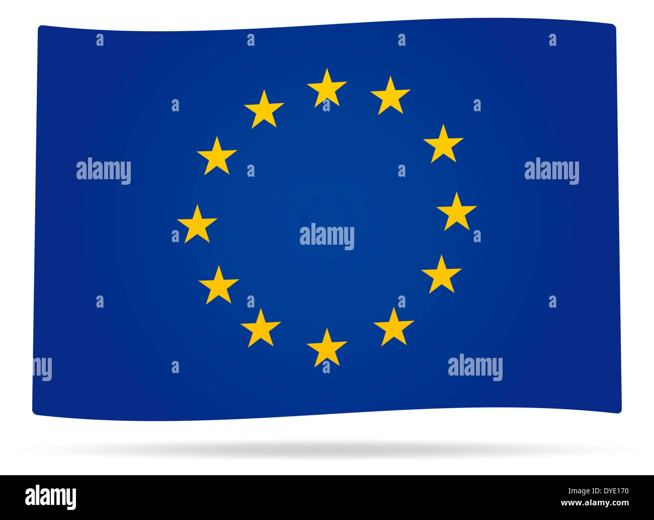 Waved Europe union flag with shadow Stock Photo - Alamy
