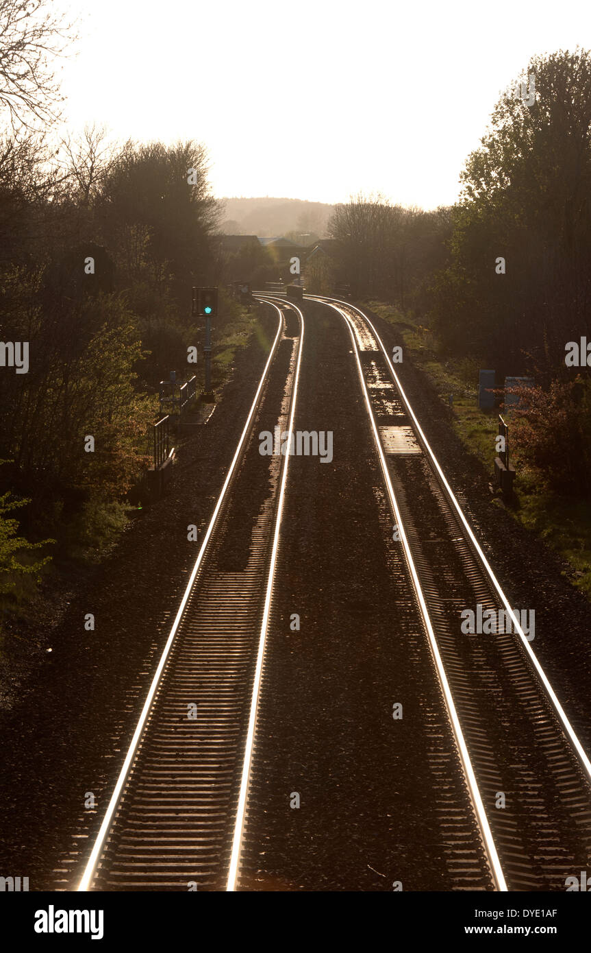 Double railway tracks hi-res stock photography and images - Alamy