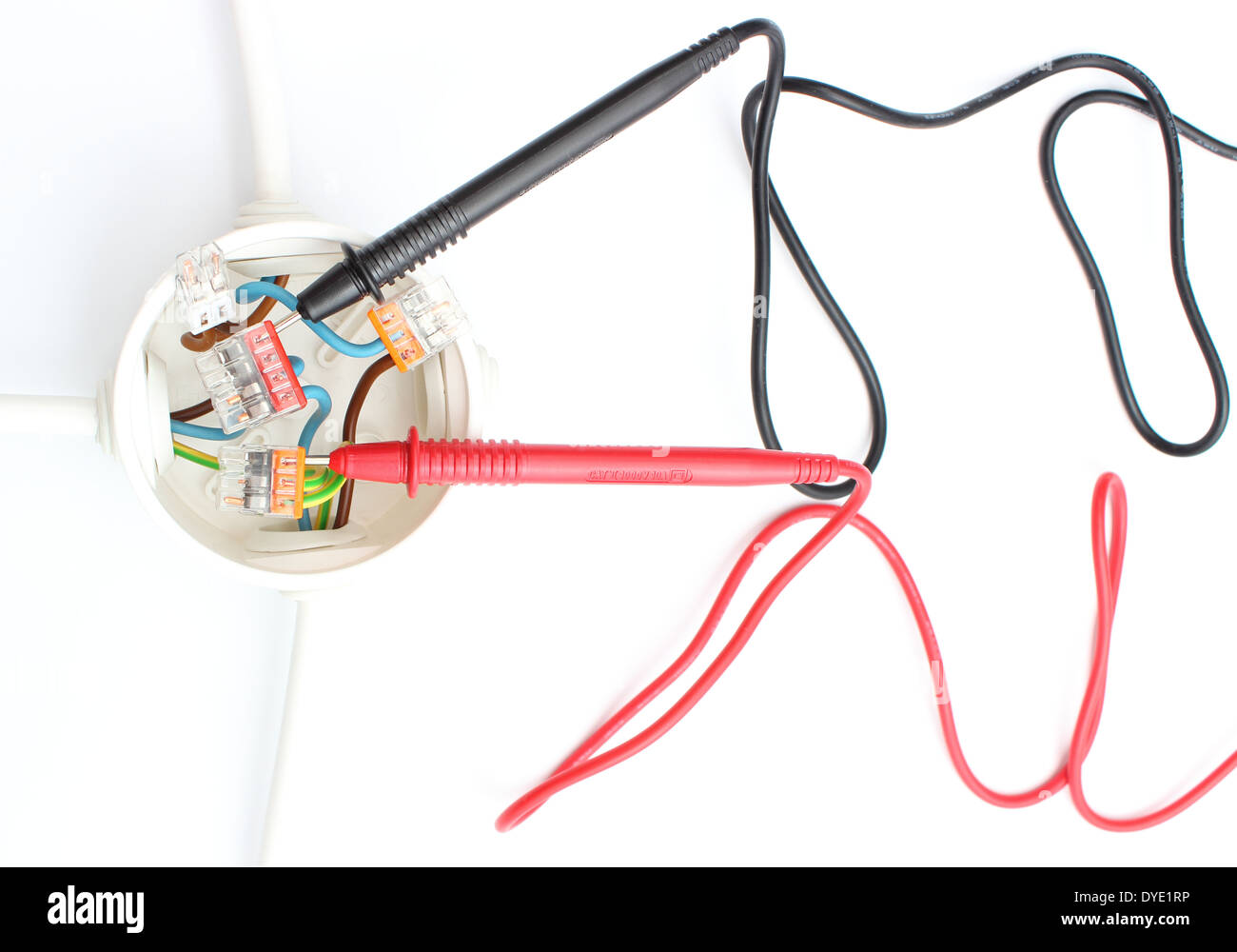 The plastic electrical box with cable multimeter Stock Photo - Alamy