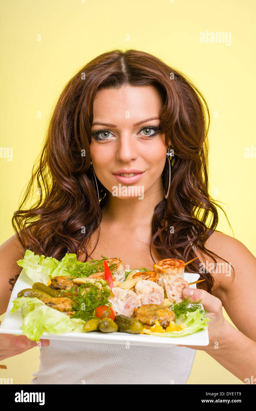Woman holding kebab hi-res stock photography and images - Alamy