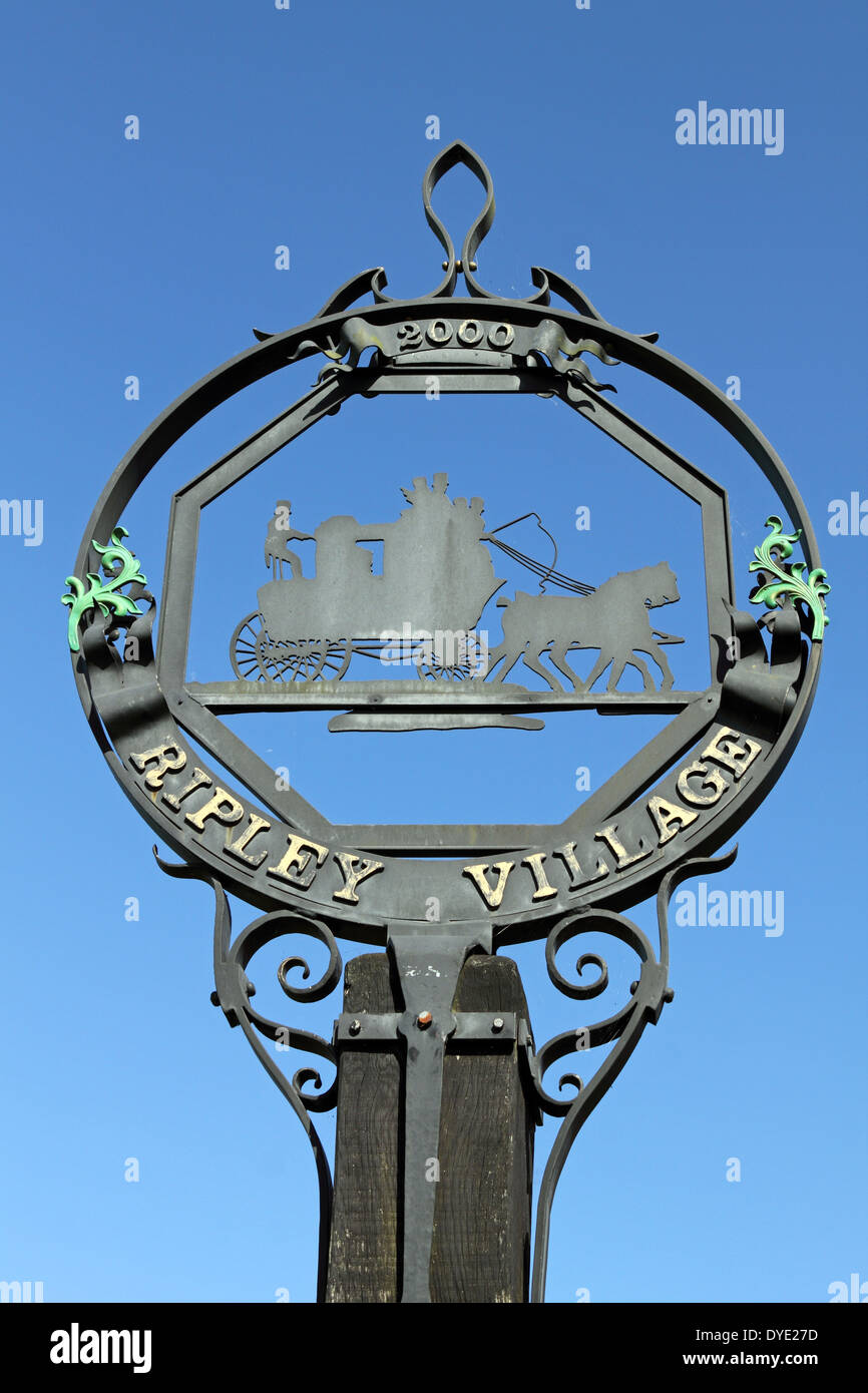 Ripley village sign hi-res stock photography and images - Alamy