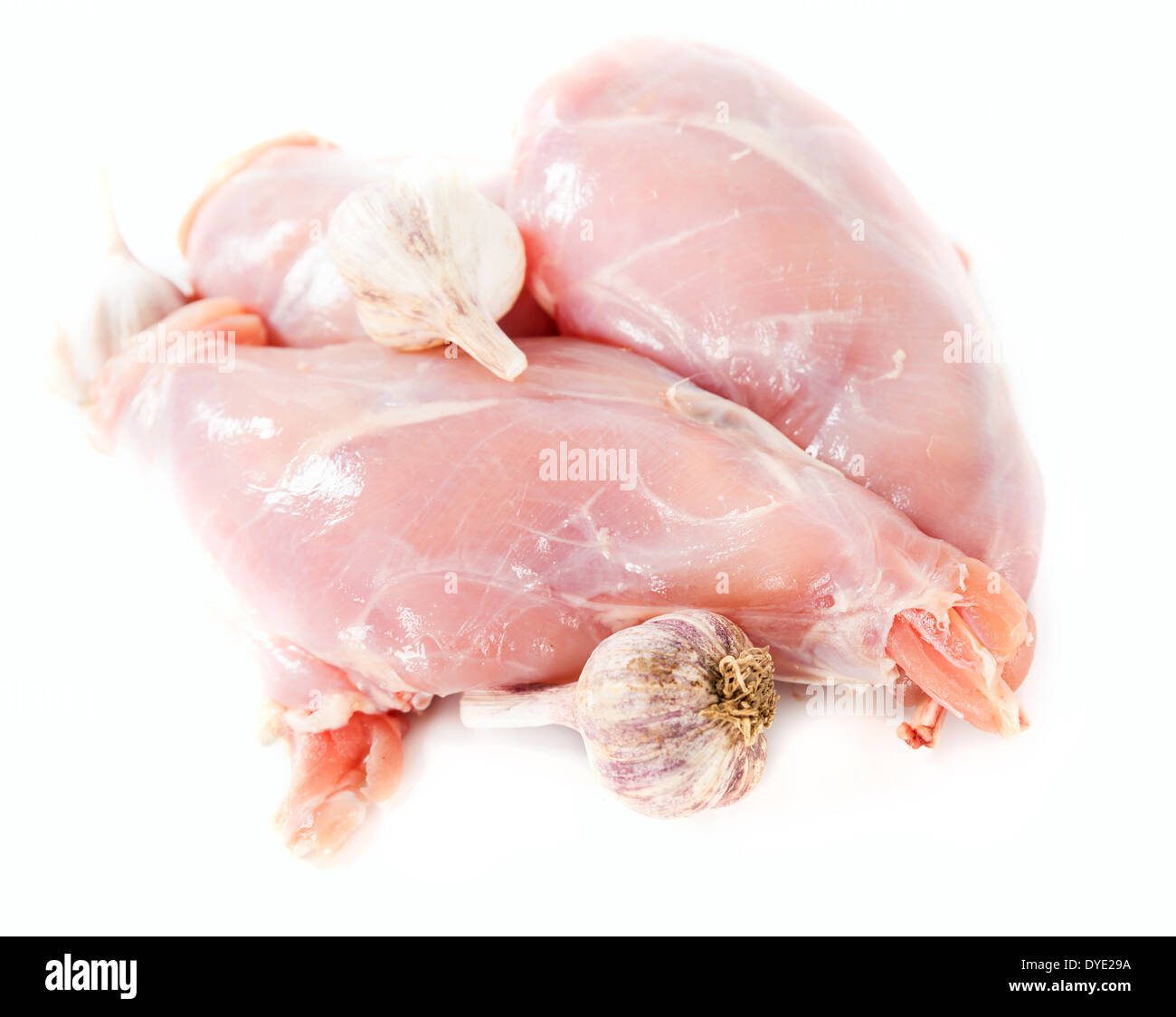 Fresh piece of rabbit on the white background Stock Photo - Alamy