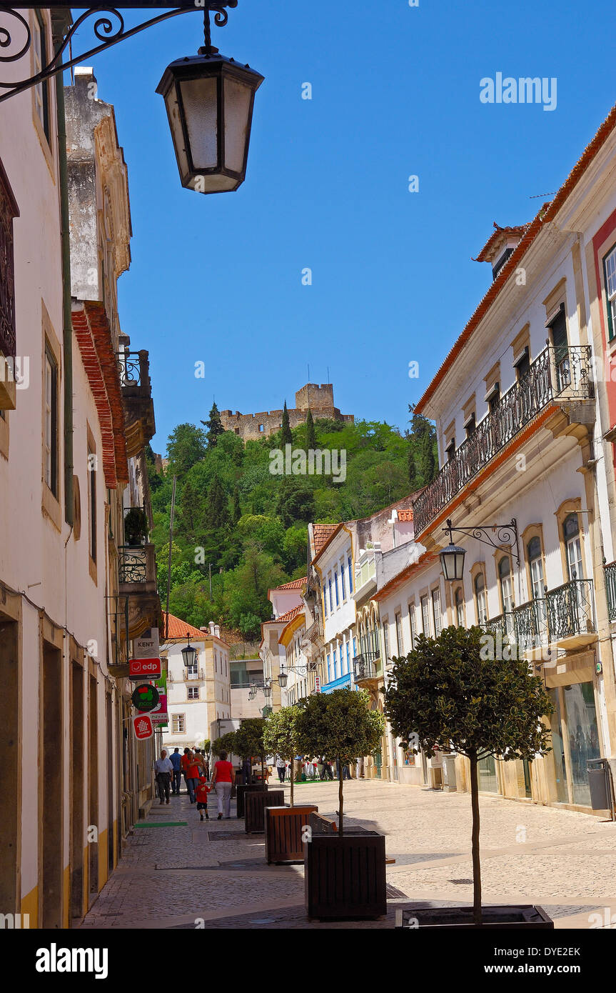 Rua Serpa Pinto, Serpa Pinto street and templar castle of Christ at ...