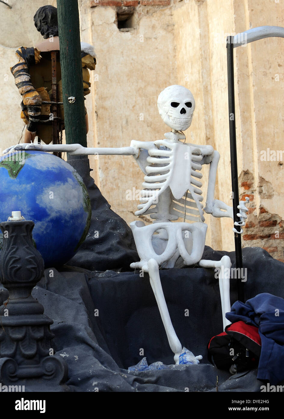 A modle of a skeleton representing death dominates the world for ...