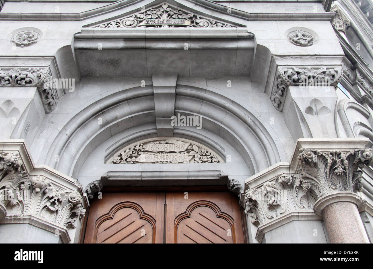 Hibernian Bank architectural detail which is over the door of the ...