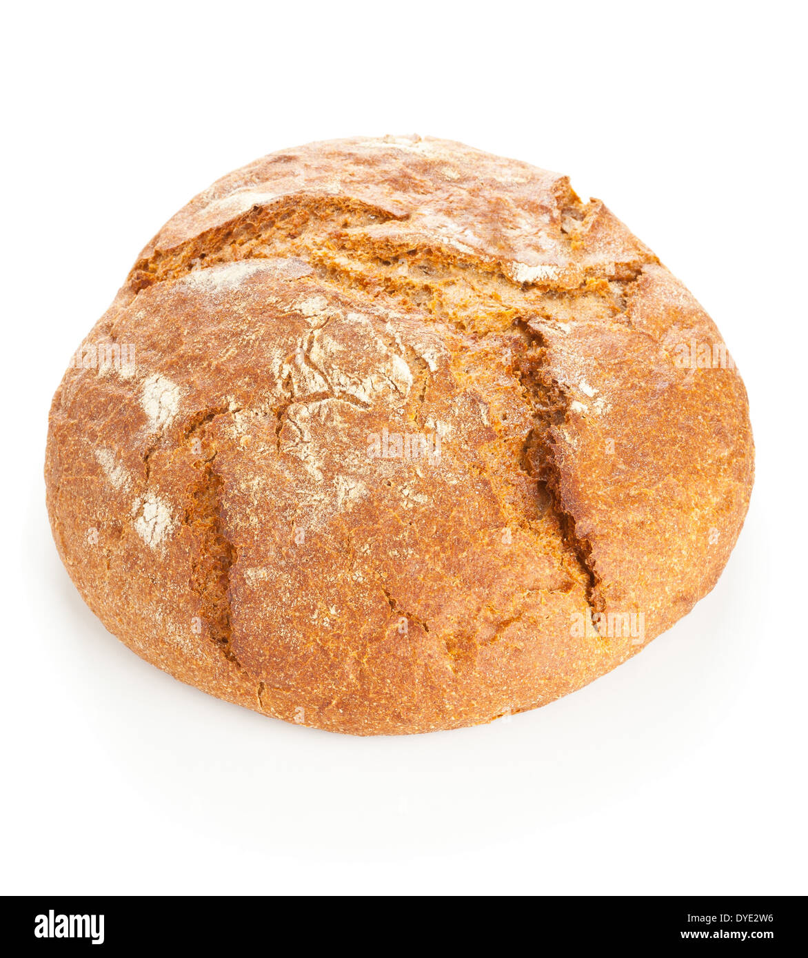 Whole loaf of fresh bread on white background Stock Photo - Alamy