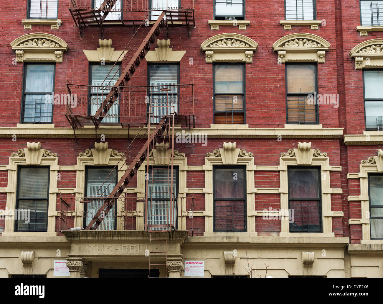 Detail of "The Belle" apartment building, typical architecture with ...