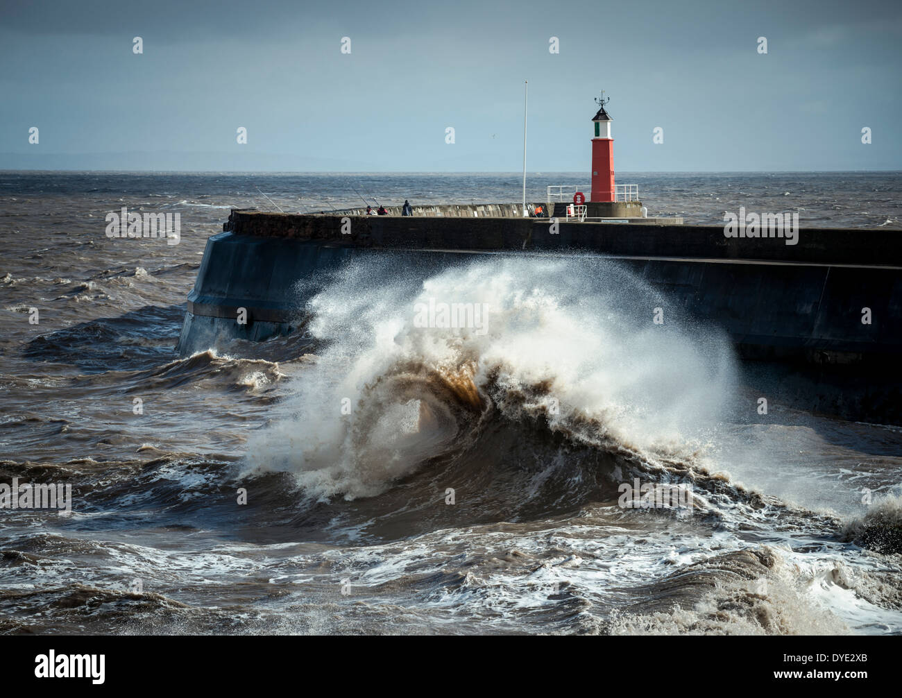 stormy seas at Watchet harbor Stock Photo - Alamy