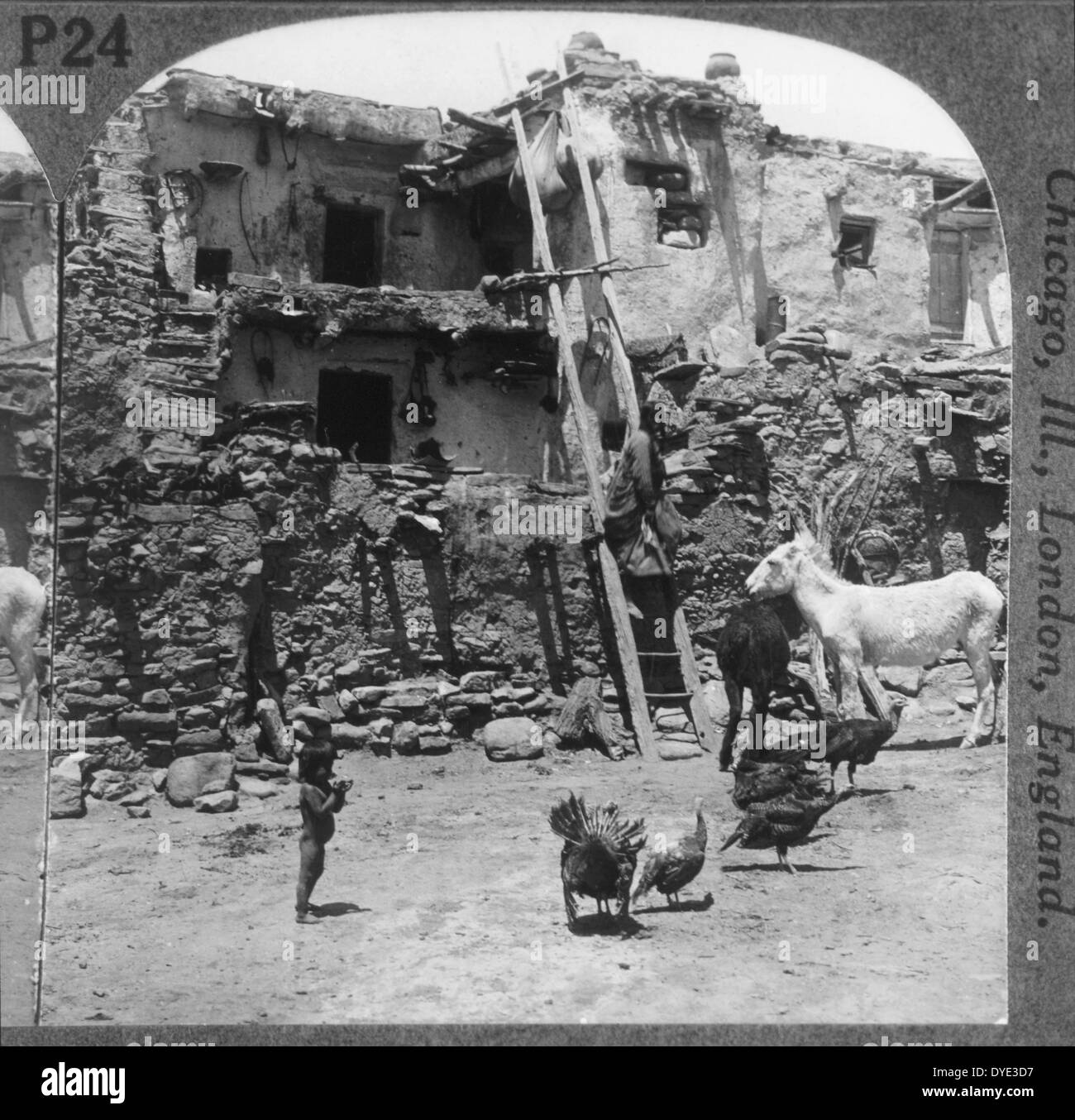 Mishongnovi, Hopi Village on Second Mesa, Arizona, USA, circa 1900 ...