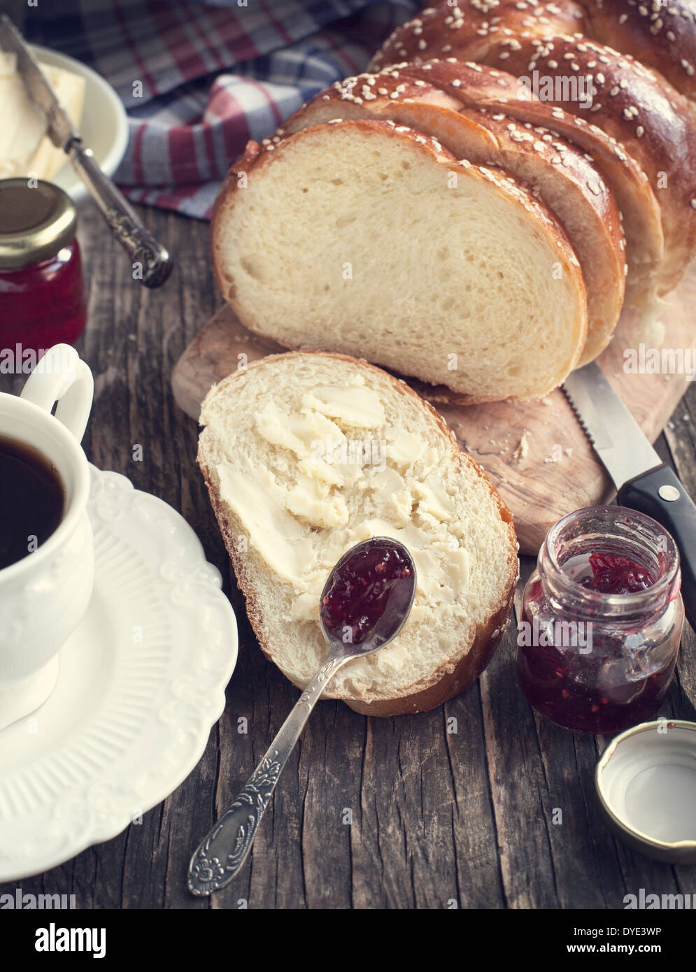 Bread jam coffee cup hi-res stock photography and images - Alamy