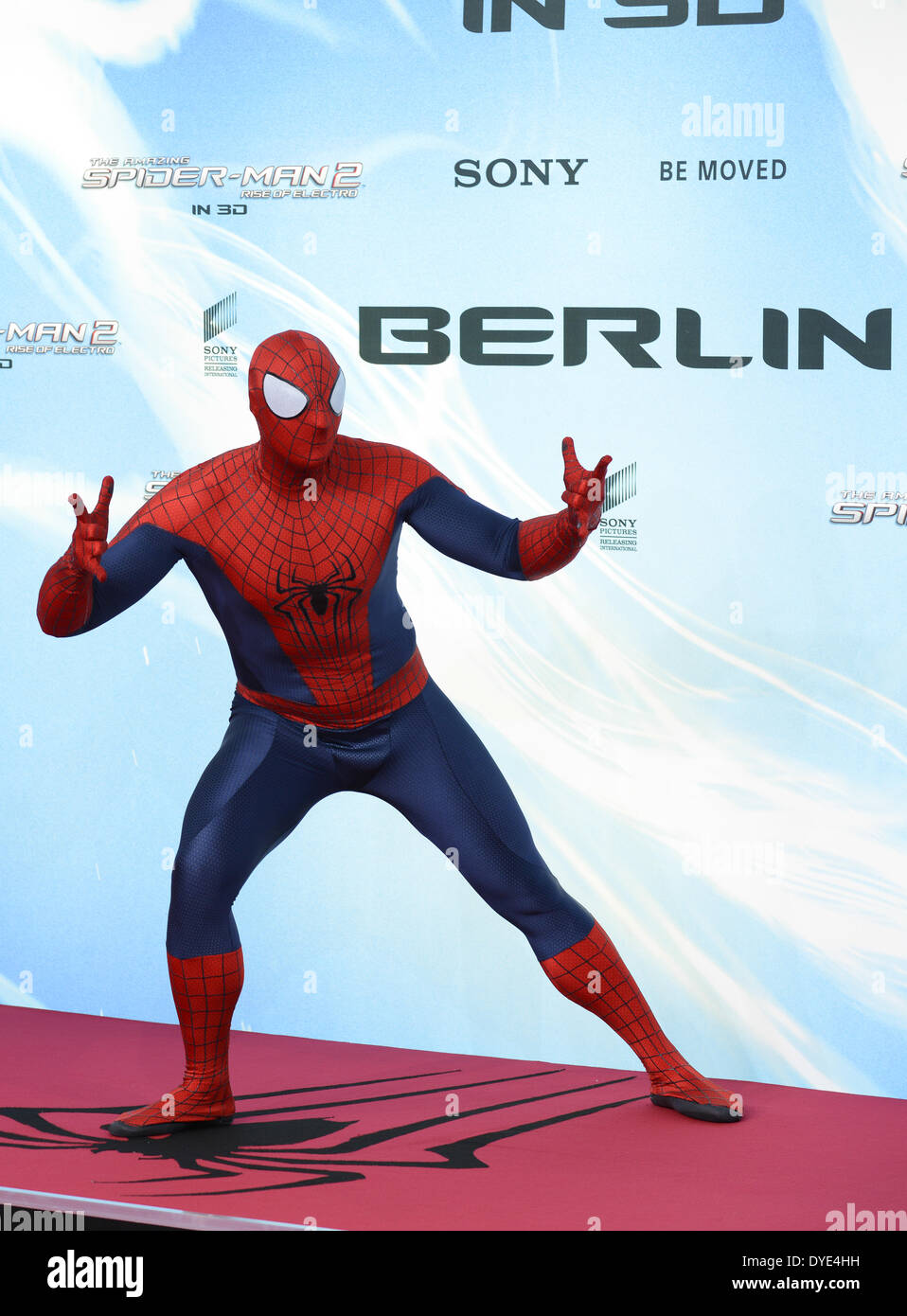BERLIN, GERMANY, 15th April, 2014. Spider-Man attends the "The Amazing ...