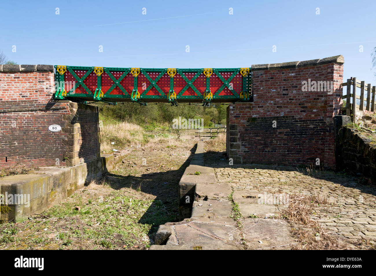 The Meccano Bridge over the Manchester Bolton & Bury Canal at Nob End ...
