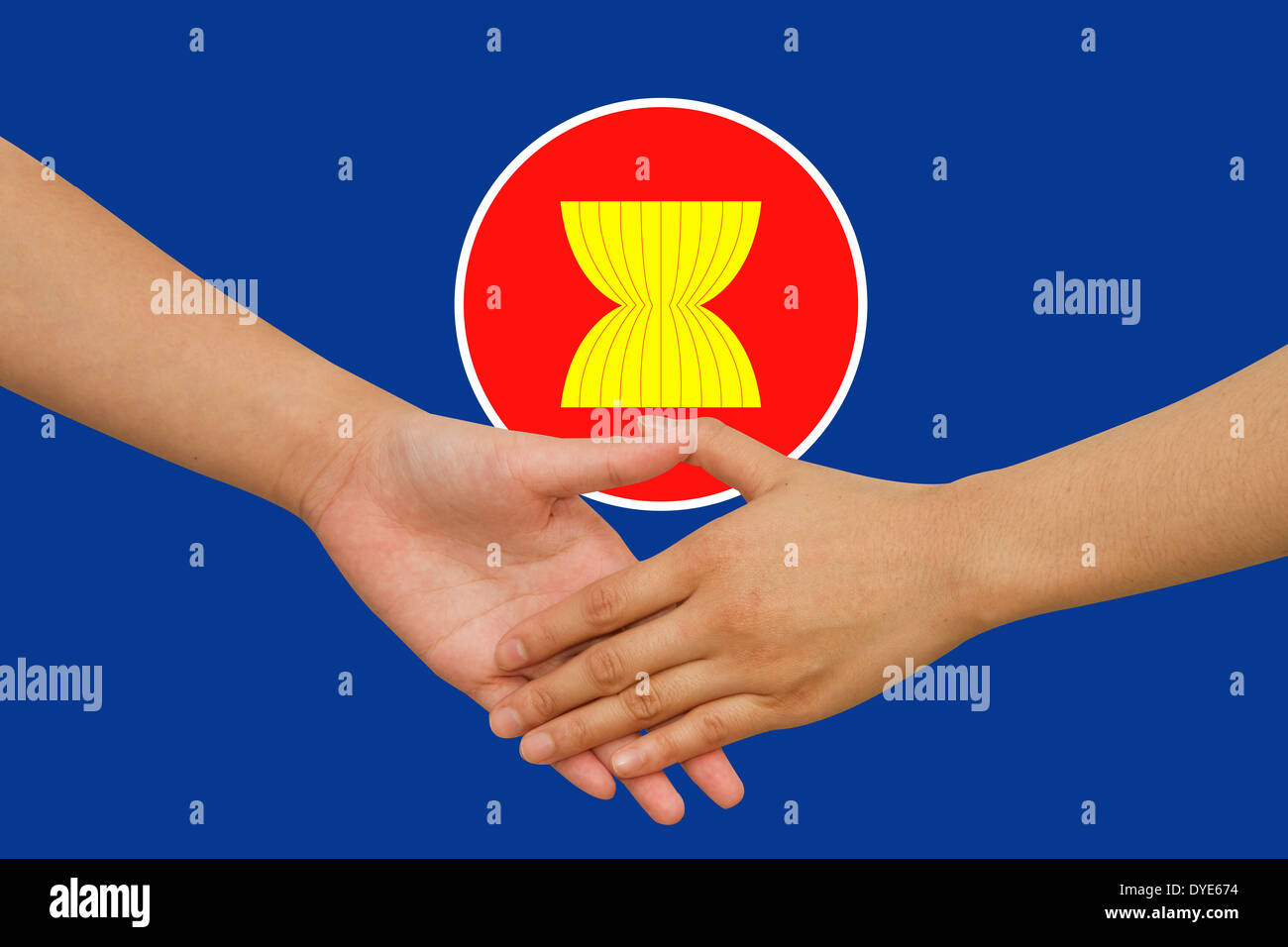 ASEAN Economic Community in businessman handshake Stock Photo - Alamy