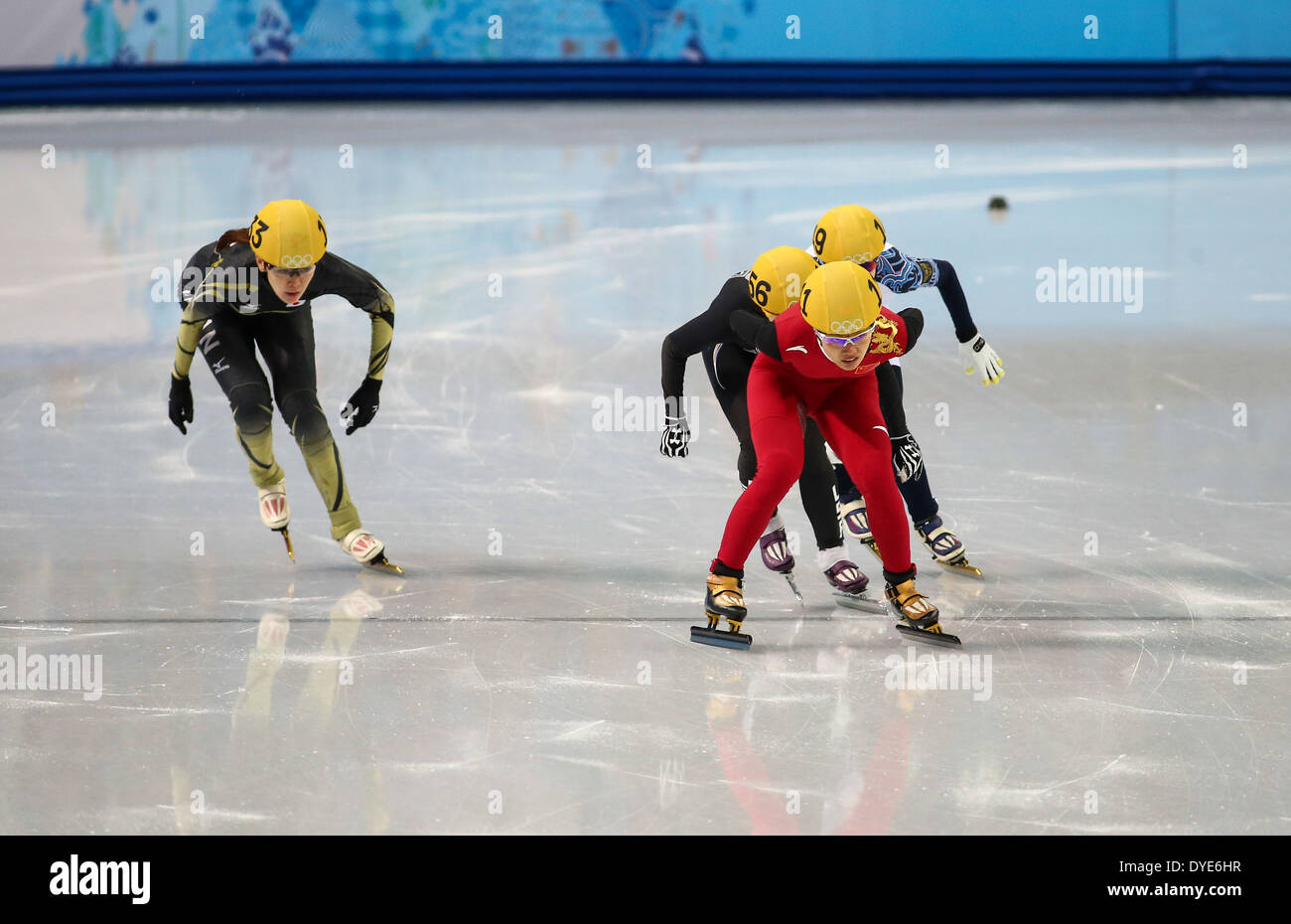 Sochi, RUSSIA - February 18, 2014: Jianrou LI (CHN) No.111 at Ladies ...