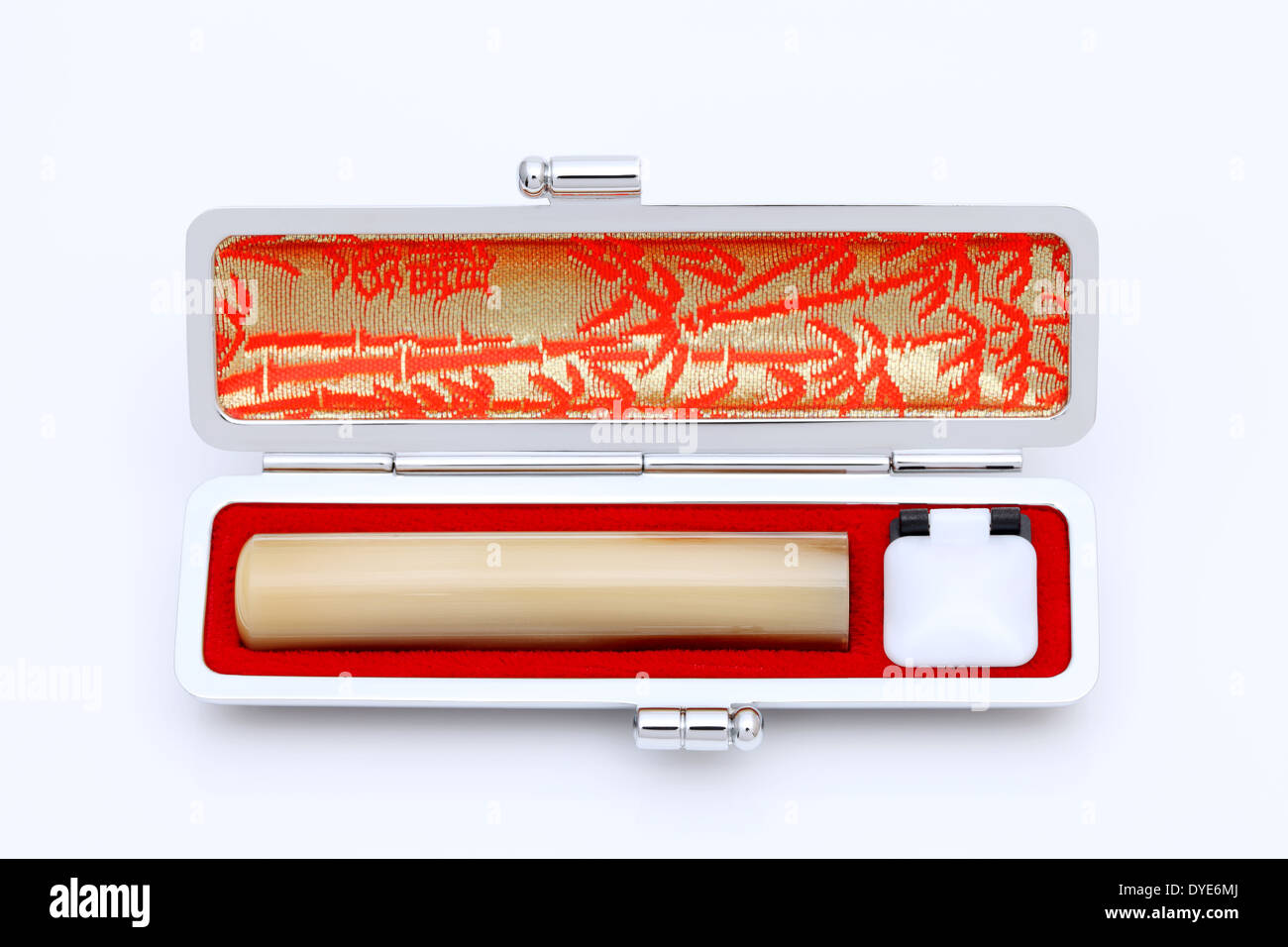 Japanese stamp (hanko) on white background Stock Photo - Alamy