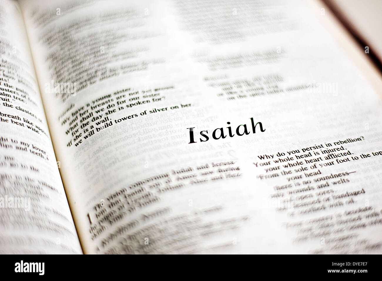 Book isaiah in old bible hi-res stock photography and images - Alamy
