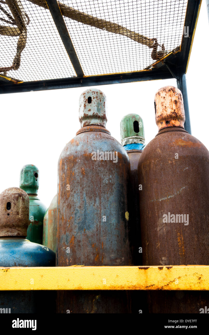Rusty Gas Cylinders Stock Photo - Alamy