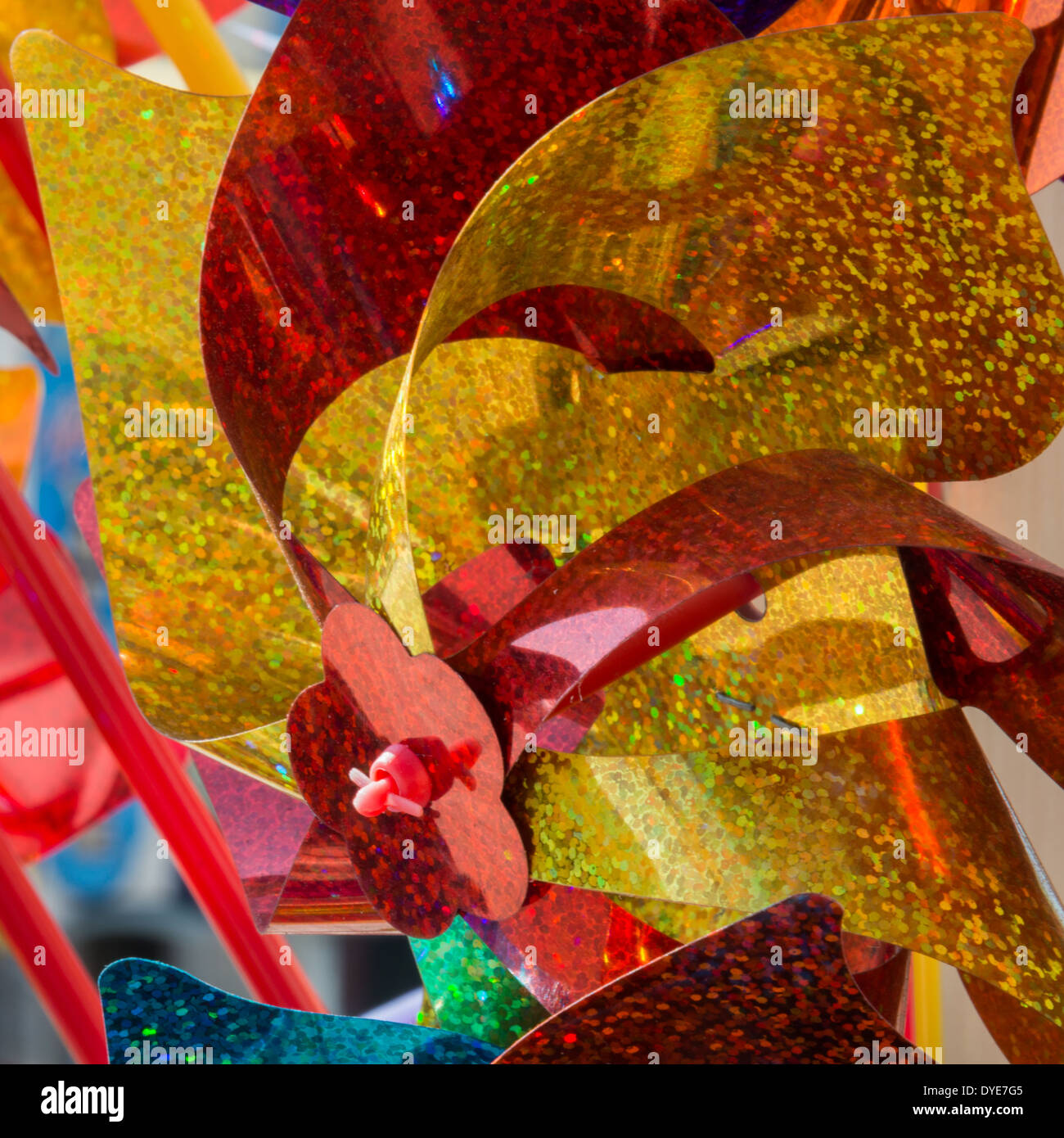 Sparkling Colorful Plastic Pinwheels on Display Stock Photo - Alamy