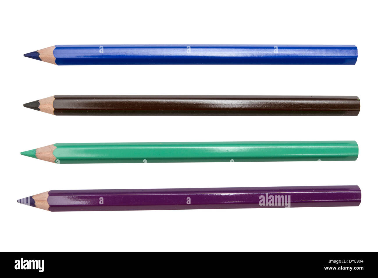 Row multicolored pencils Cut Out Stock Images & Pictures - Alamy