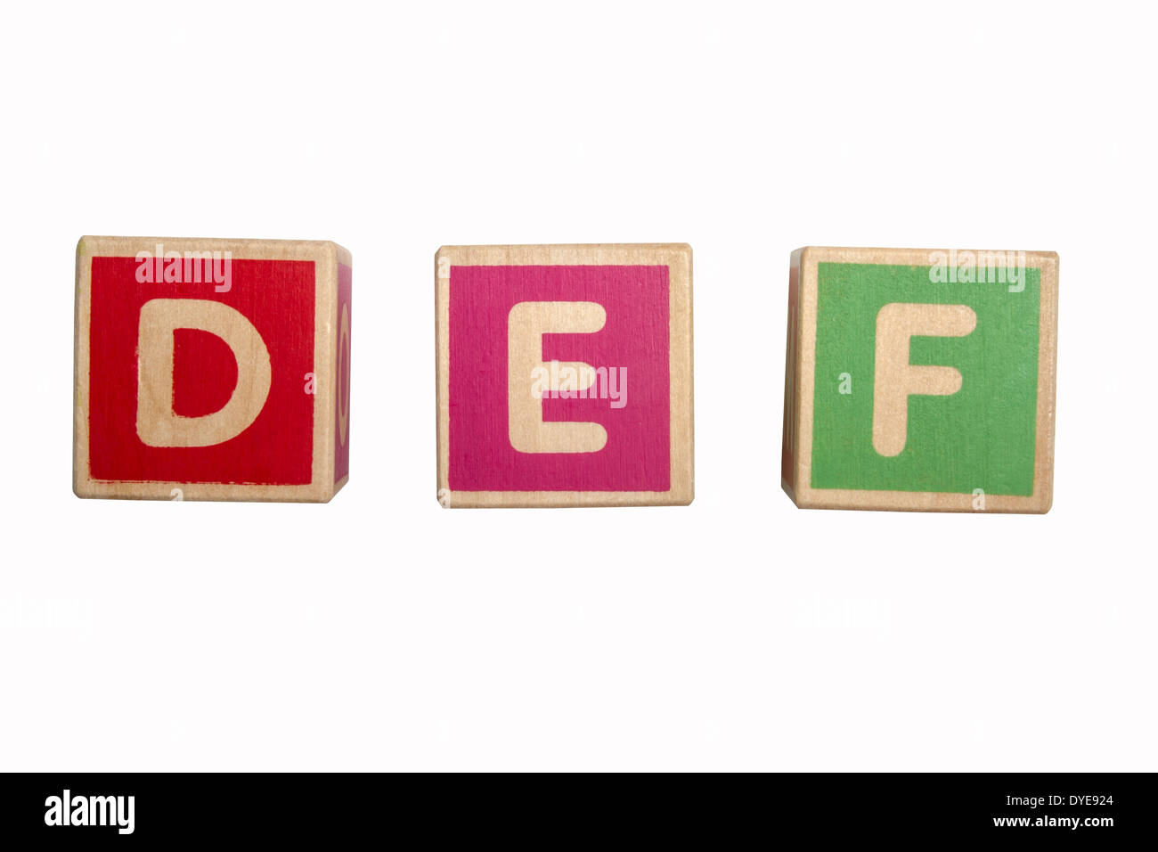 Alphabet blocks DEF isolated on white background Stock Photo - Alamy