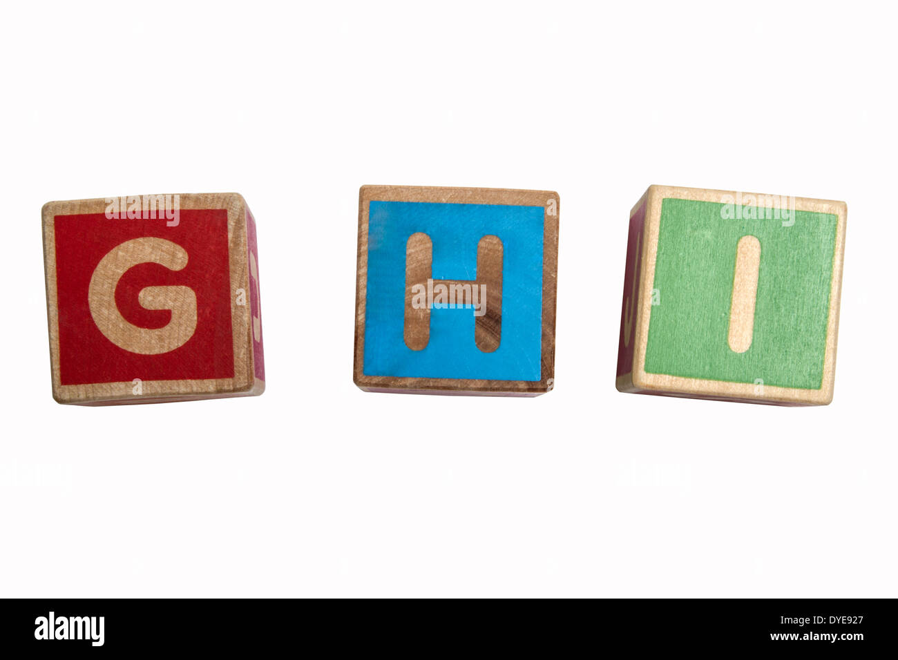 Alphabet blocks GHI isolated on white background Stock Photo - Alamy