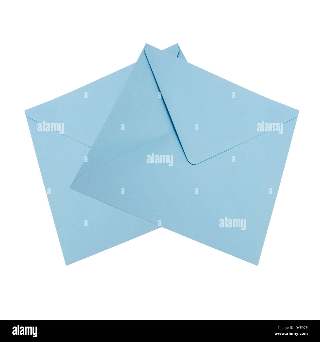 Blue envelope isolated on white background Stock Photo - Alamy
