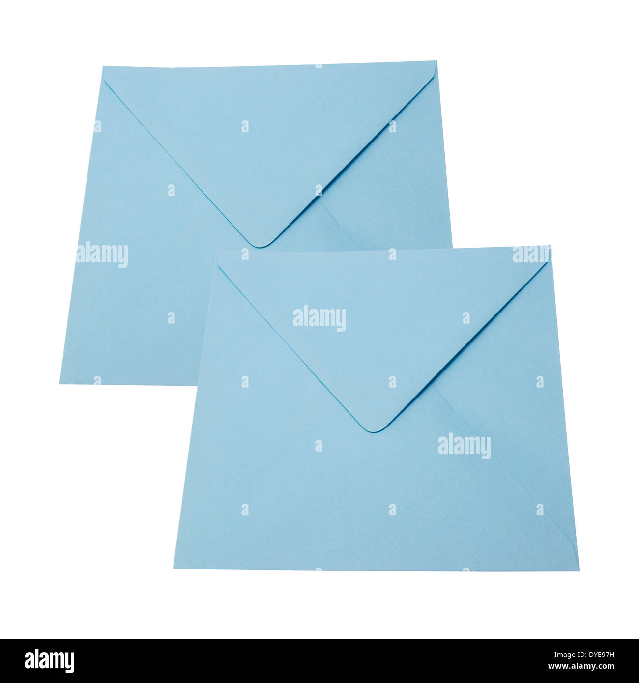 Blue envelope isolated on white background Stock Photo - Alamy