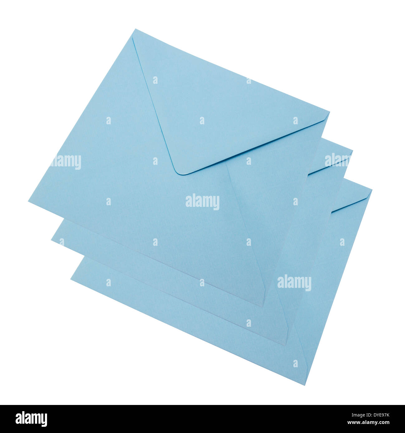 Blue envelope isolated on white background Stock Photo - Alamy