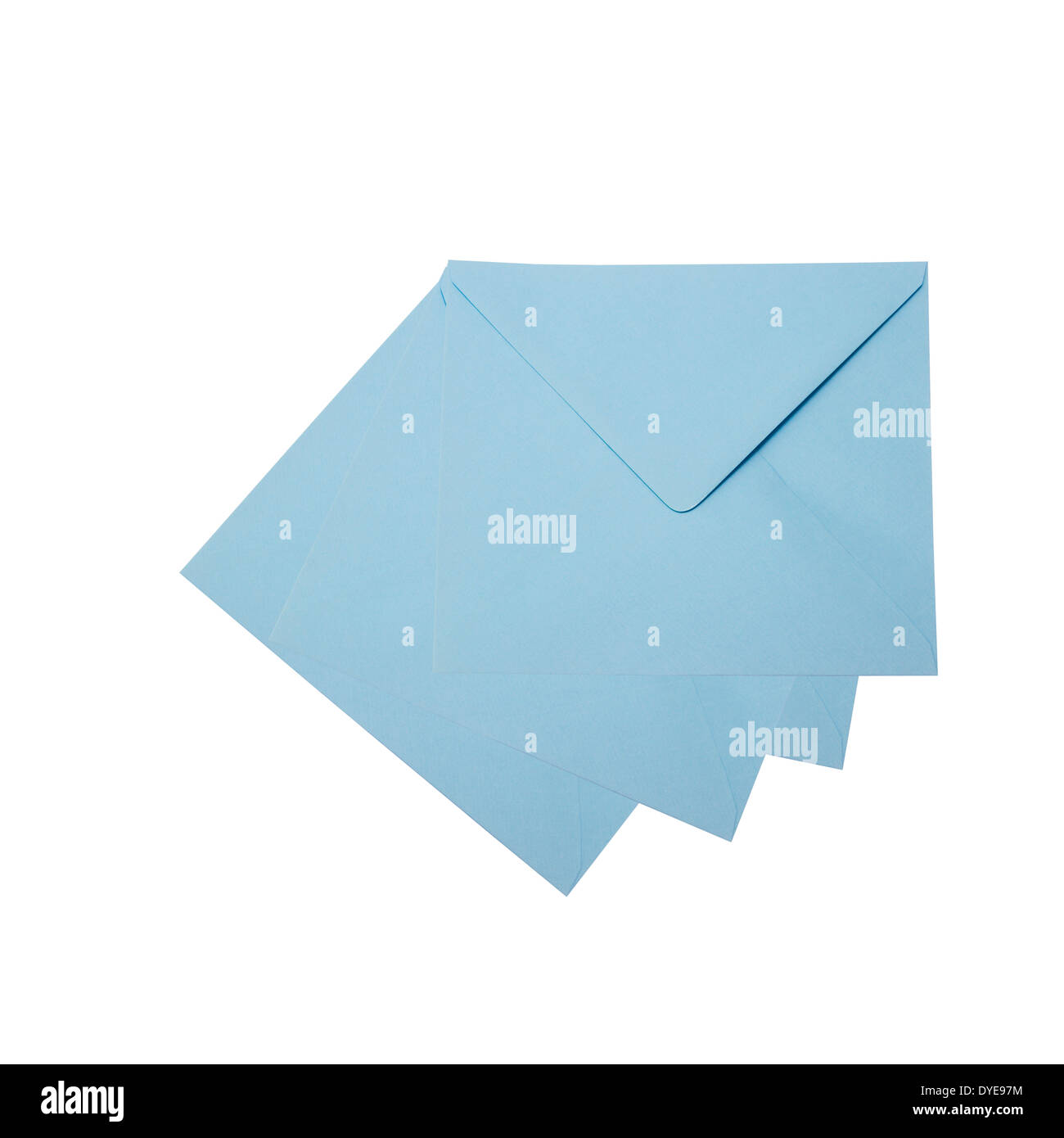 Blue envelope isolated on white background Stock Photo - Alamy