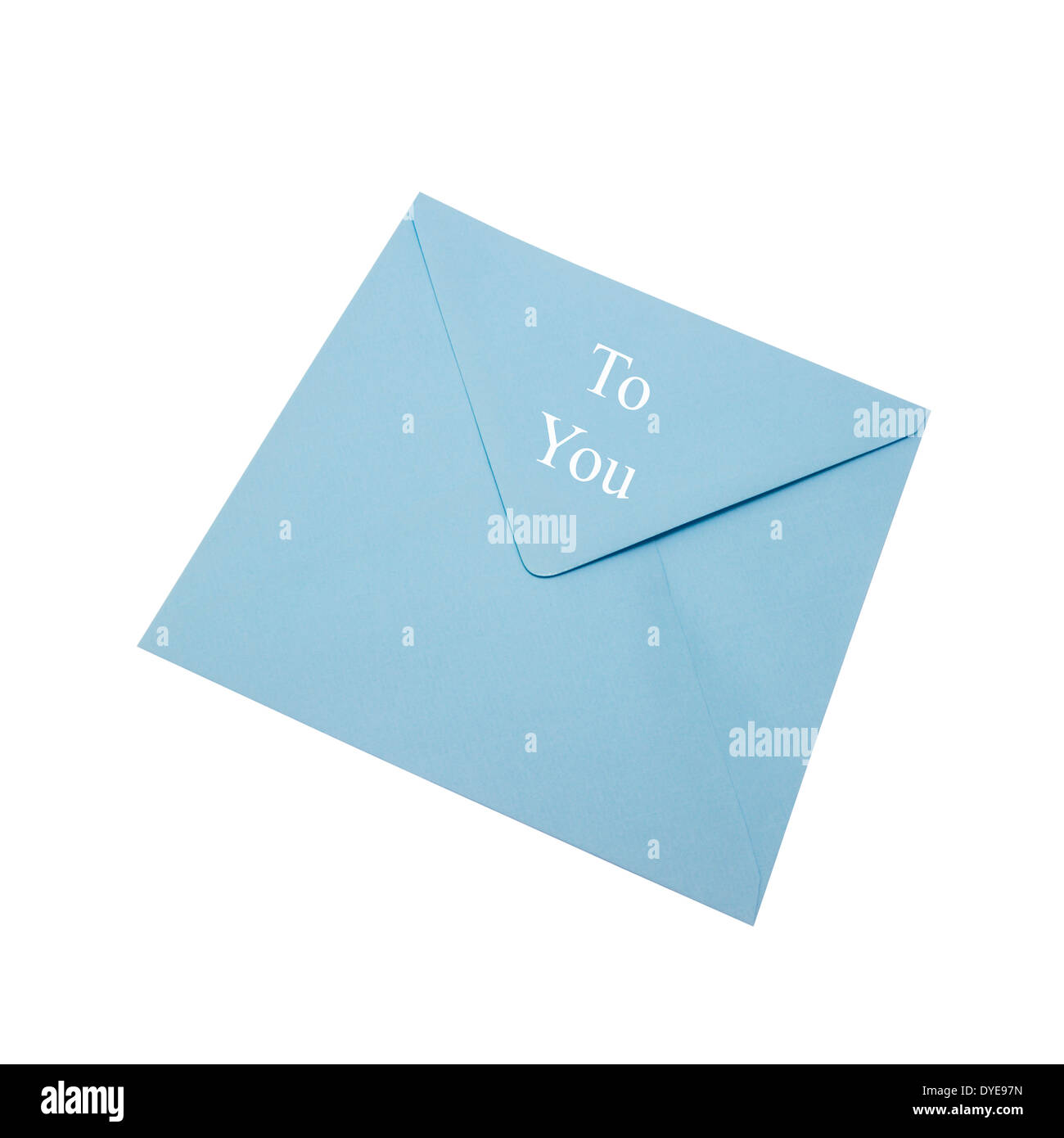 Blue envelope isolated on white background Stock Photo - Alamy