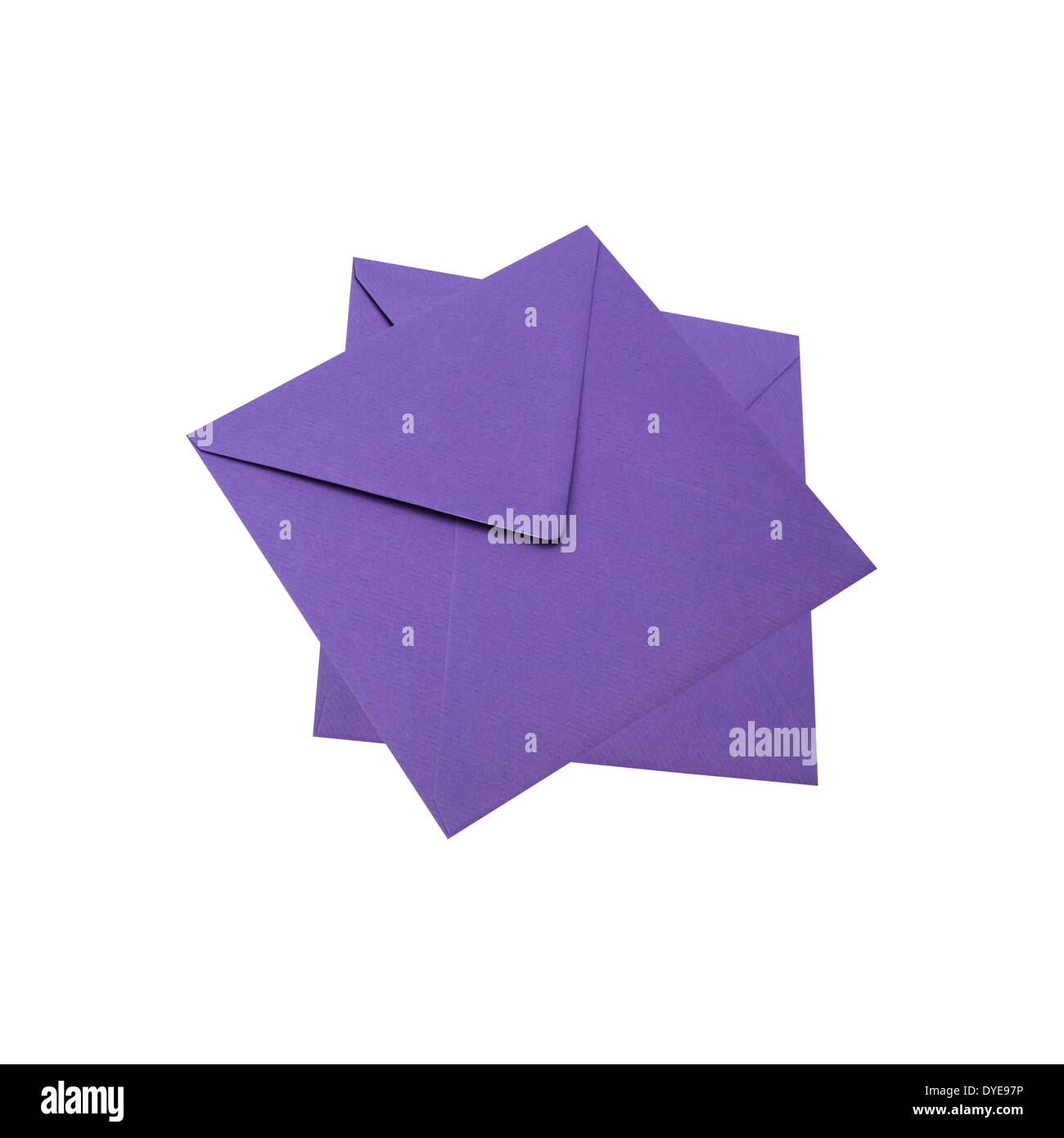 Purple envelope isolated on white background Stock Photo - Alamy