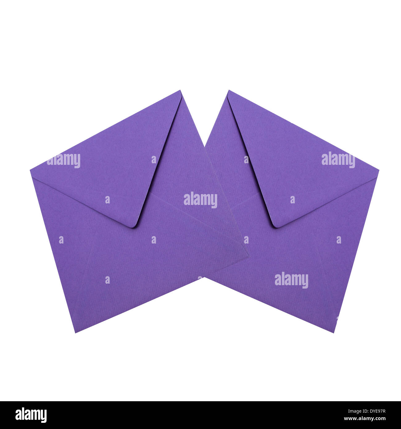 Purple envelope isolated on white background Stock Photo - Alamy