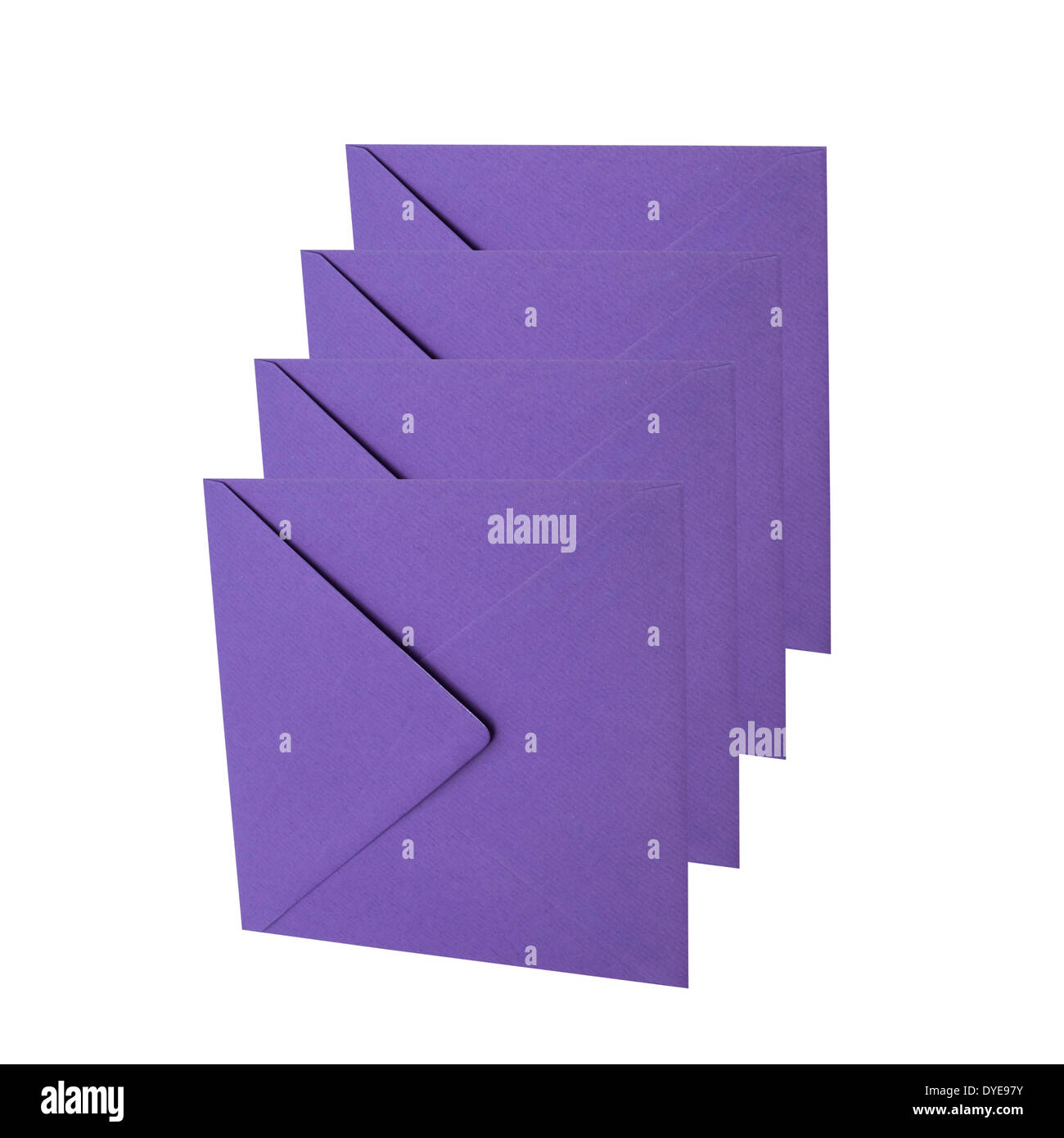 Purple envelope isolated on white background Stock Photo - Alamy