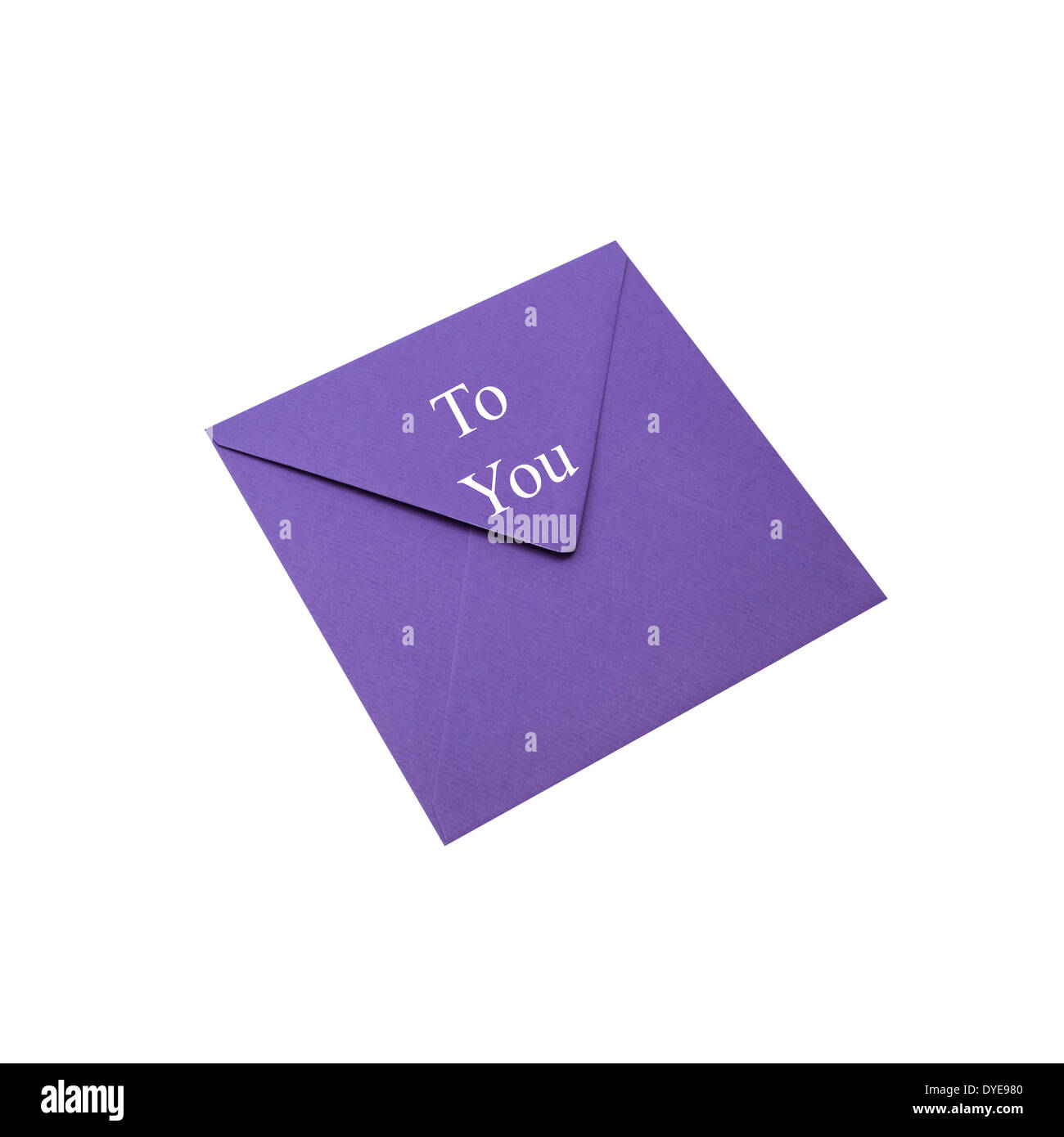 Purple envelope isolated on white background Stock Photo - Alamy