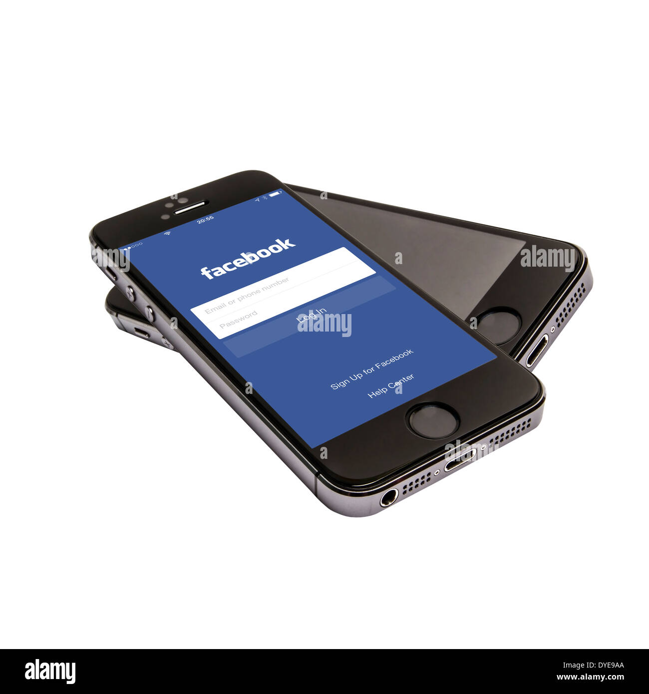 Facebook login page displayed on iPhone screen Stock Photo - Alamy